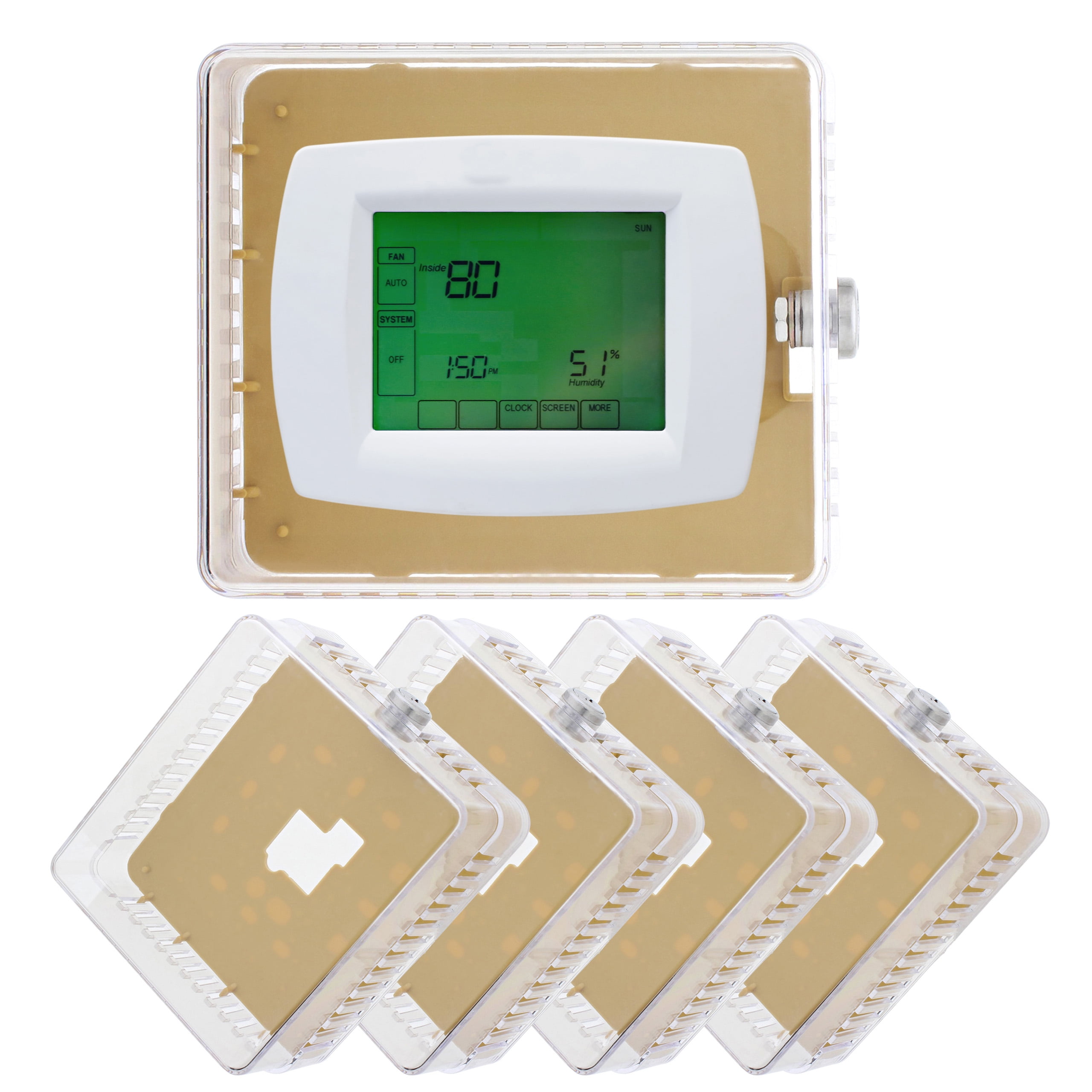 BISupply AC Thermostat Cover with Lock S 4pk - Wall AC Panel Lock Box ...