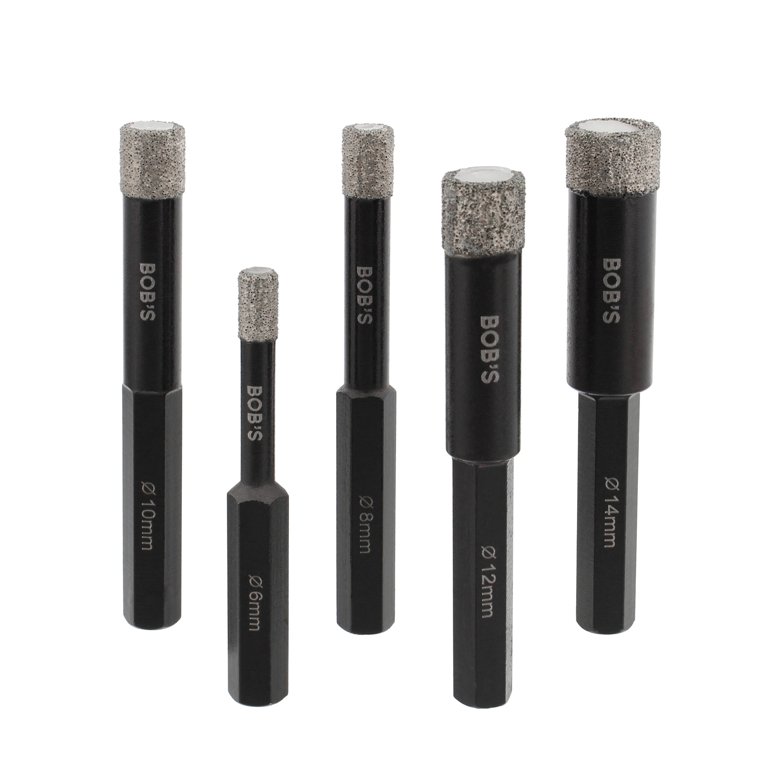 BISupply Dry Diamond Drill Bit Set - 5pc 3/8in Ceramic Diamond Drill ...