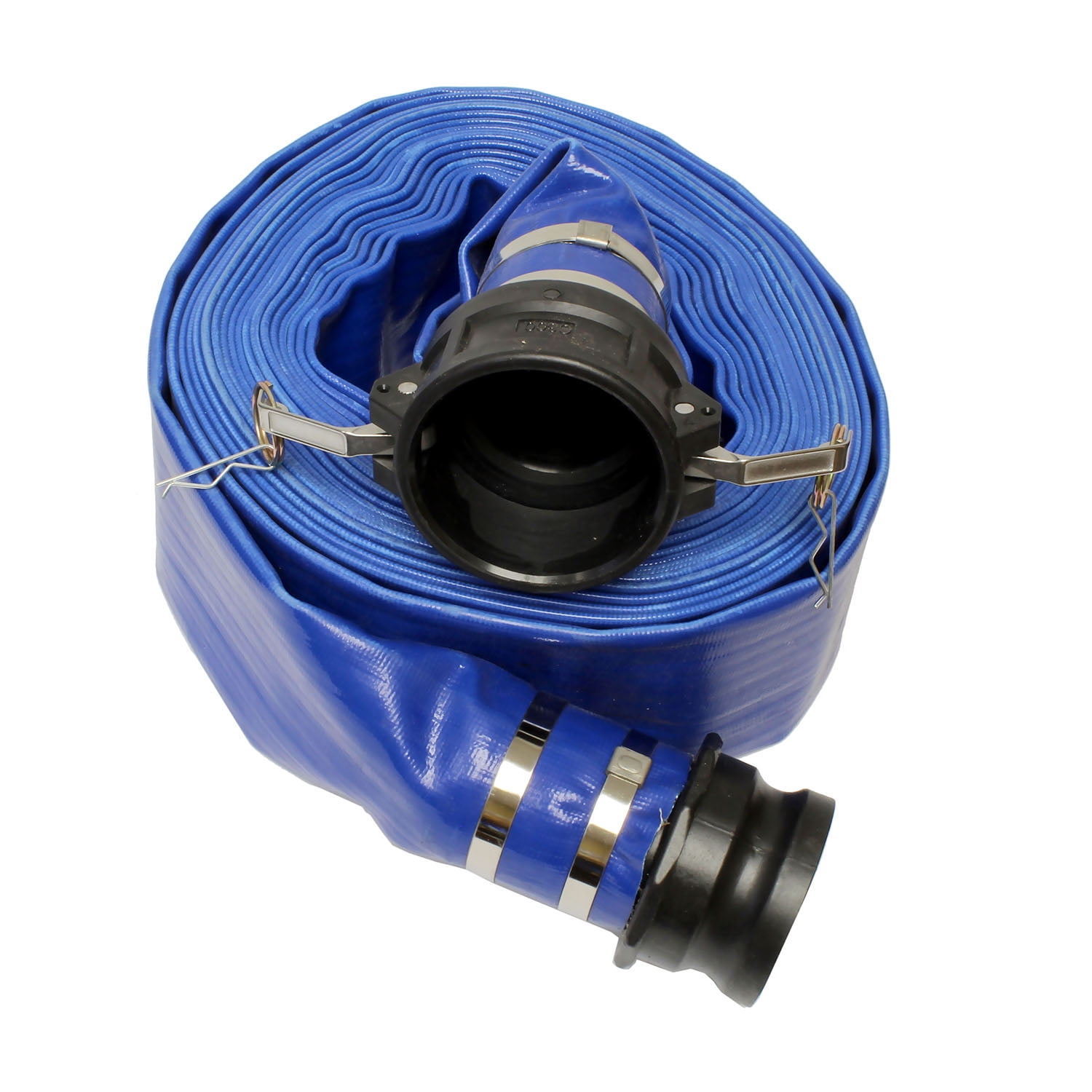 BISupply Lay Flat Hose 3” In x 50’ Ft Flat Discharge Hose Poly Cam ...