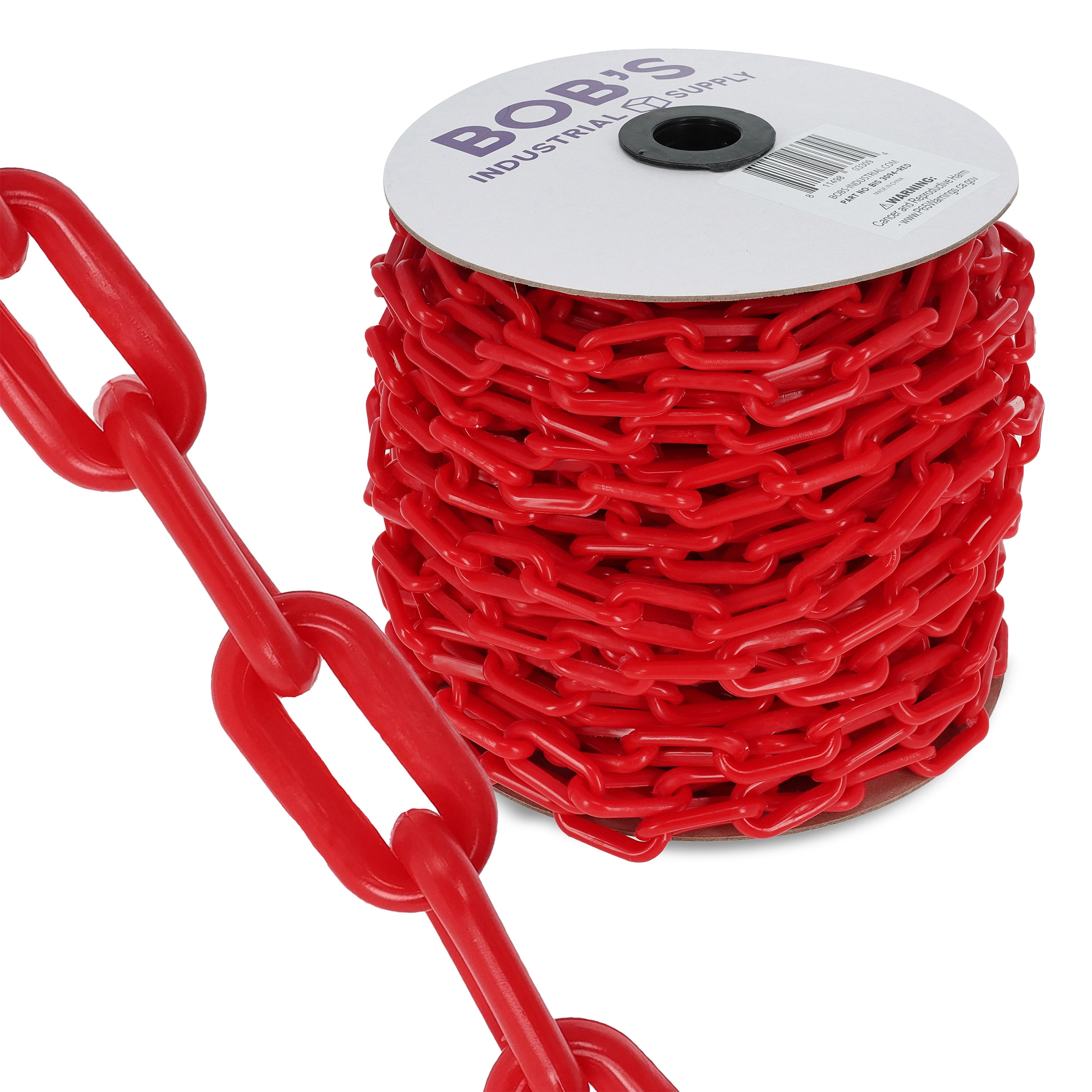 BISupply Plastic Chain Barrier 125ft Red Plastic Halloween Chain Crowd ...