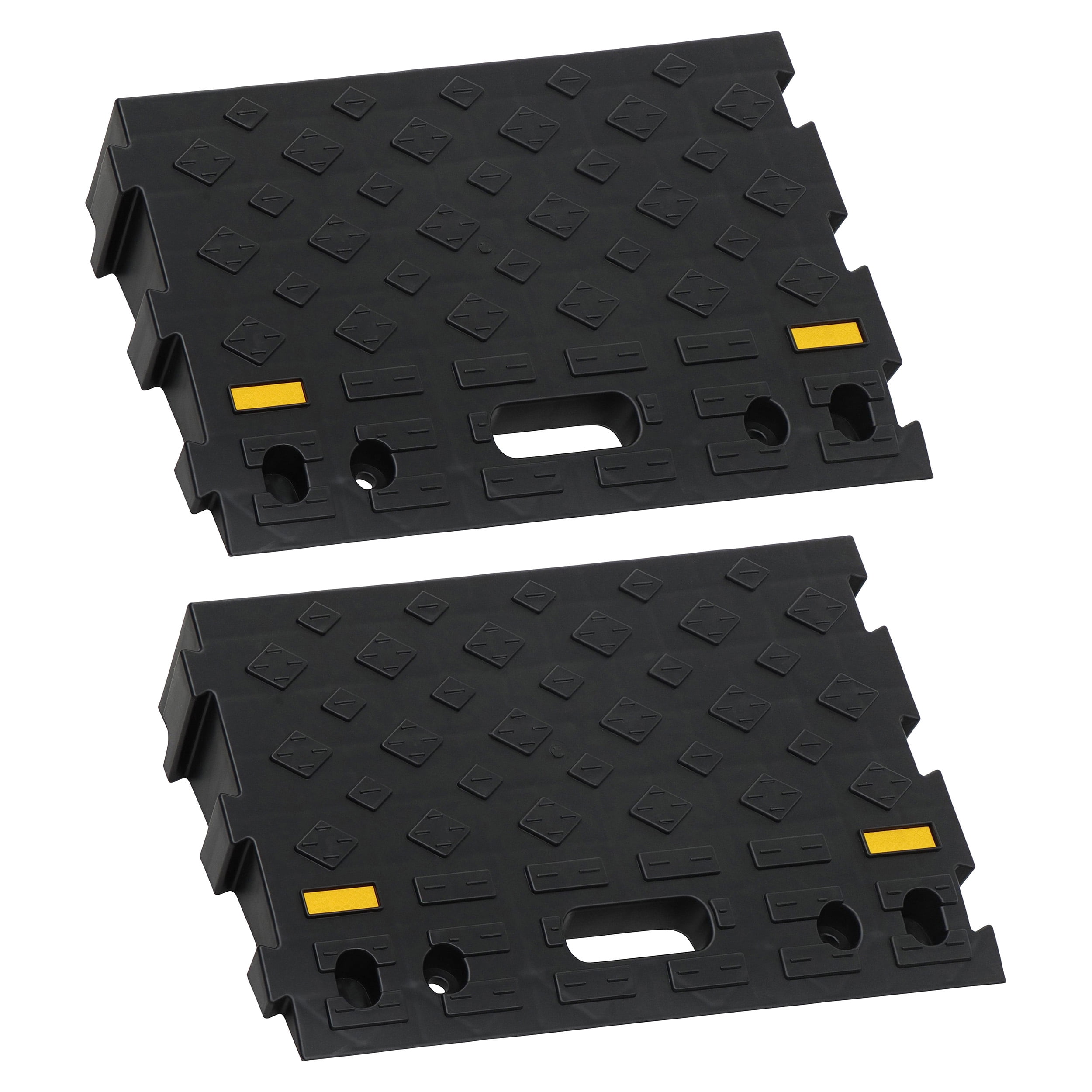 BISupply Heavy Duty Rubber Curb Ramp Set - 2pk 4in Tall Interlocking ...