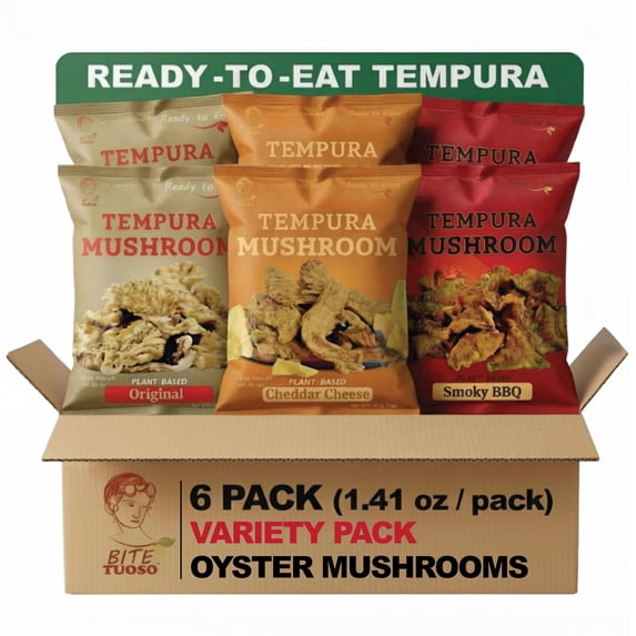 BITETUOSO Tempura Oyster Mushrooms AIF9 - Ready-to-Eat Crispy Snack ...
