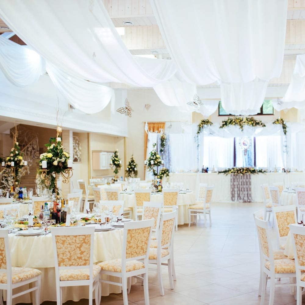 BITFLY Organza 53*393.7inch/53*196.8inch Wedding Decoration Party ...