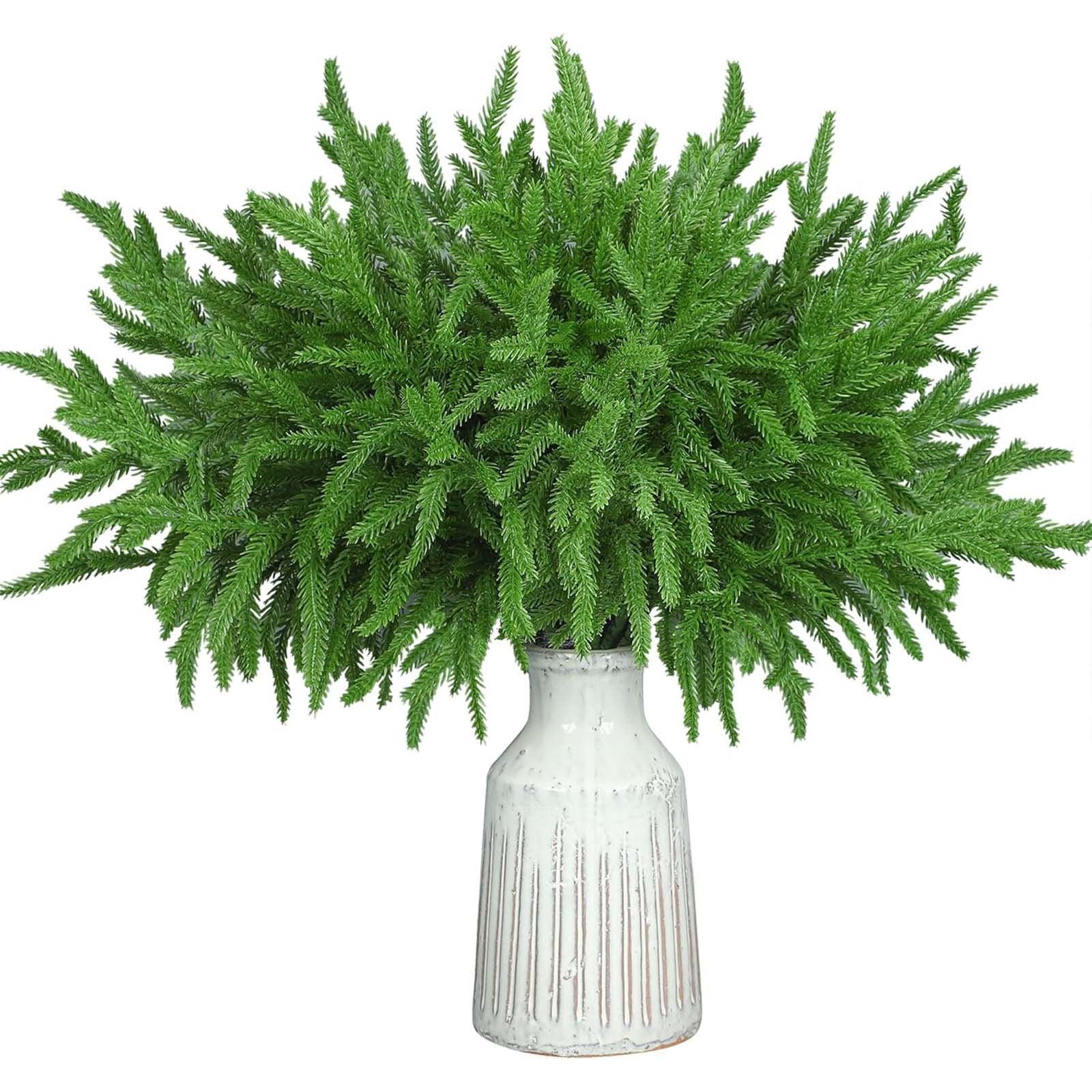 BITOUSHI 18 Inch Artificial Green Pine Stem - Real Touch Christmas ...