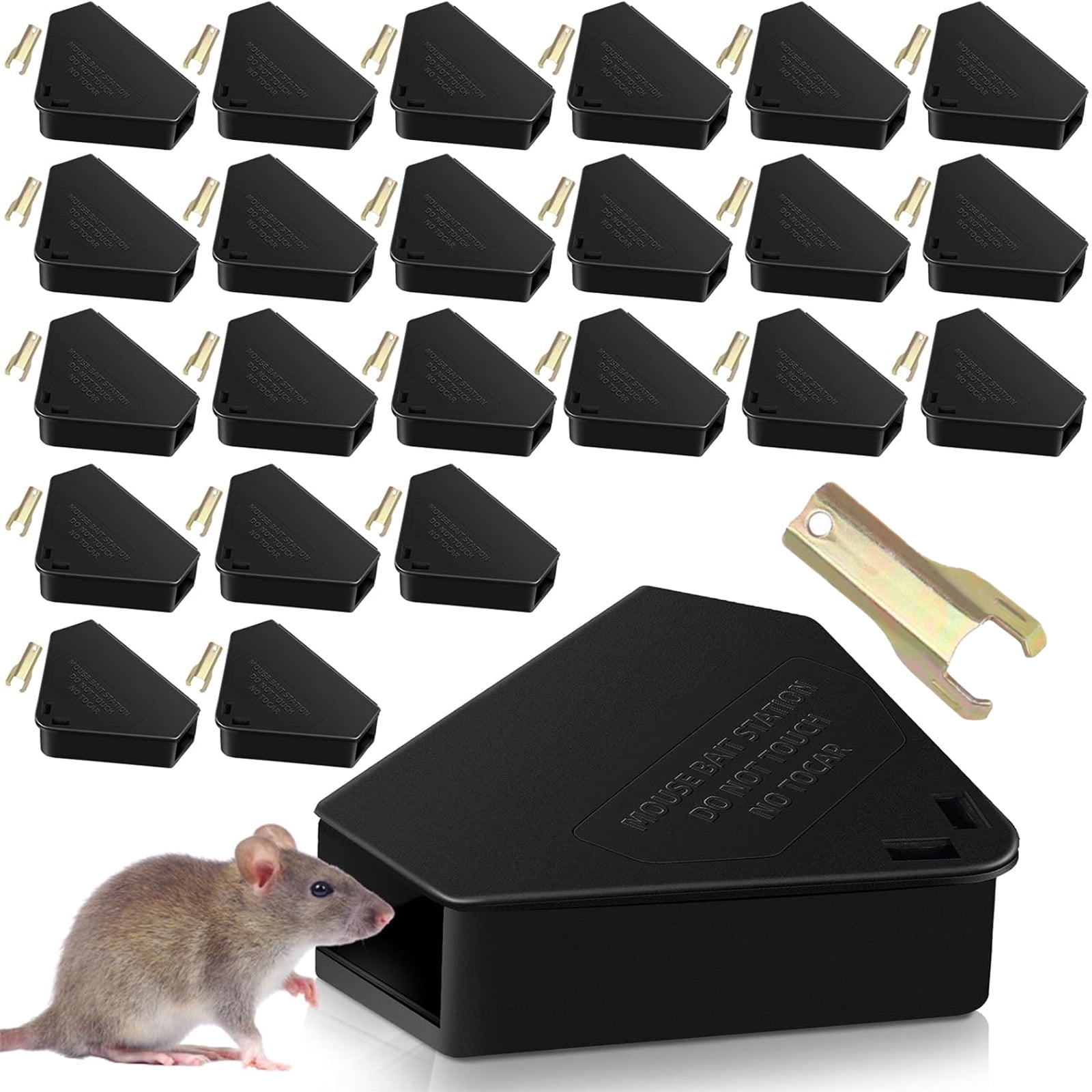 BITOUSHI 24 Pack Mouse Bait Station Outdoor Indoor - Reusable Rodent ...
