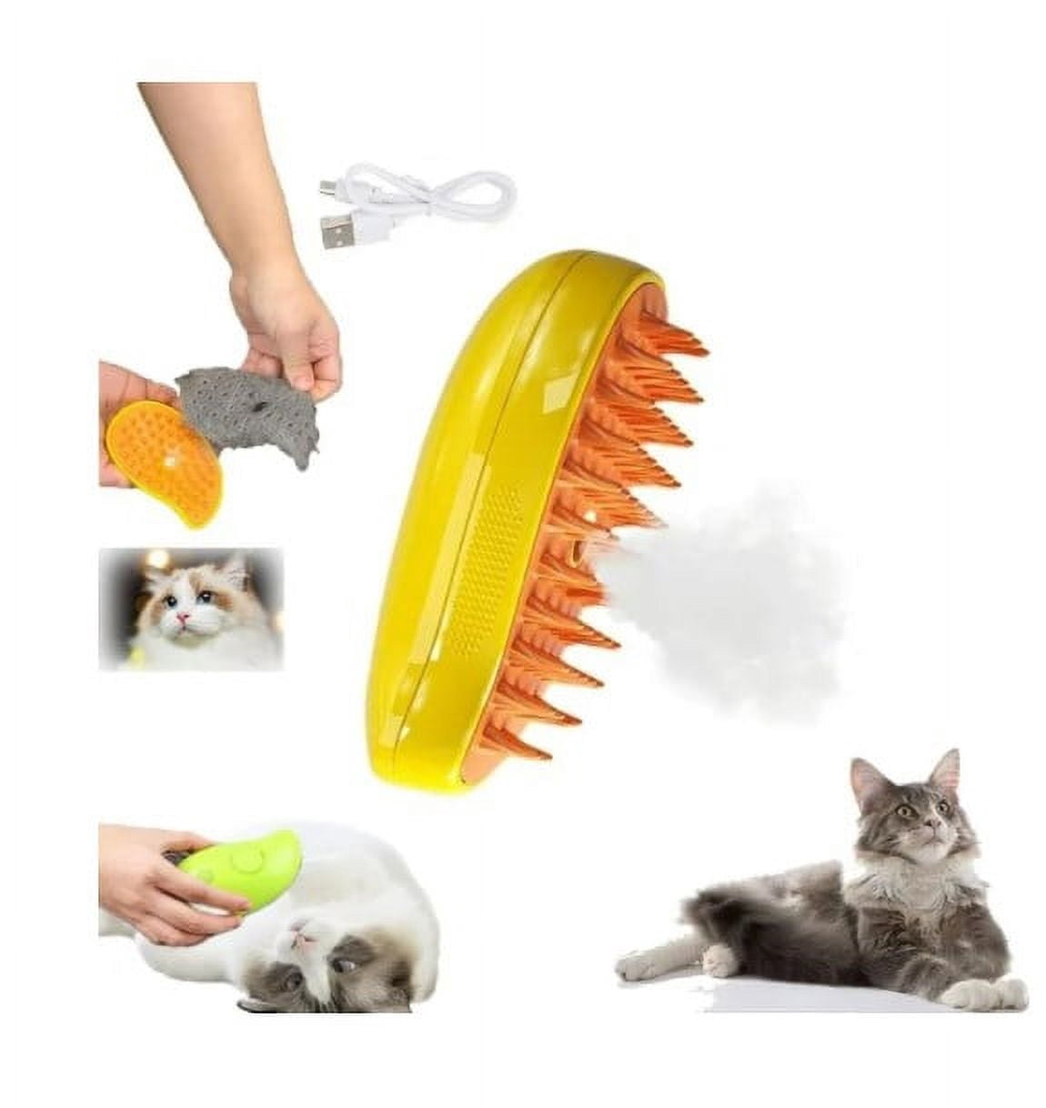 BITOUSHI 3 in 1 Steam Pet Detangler Comb, Self Cleaning Cat Brush for ...
