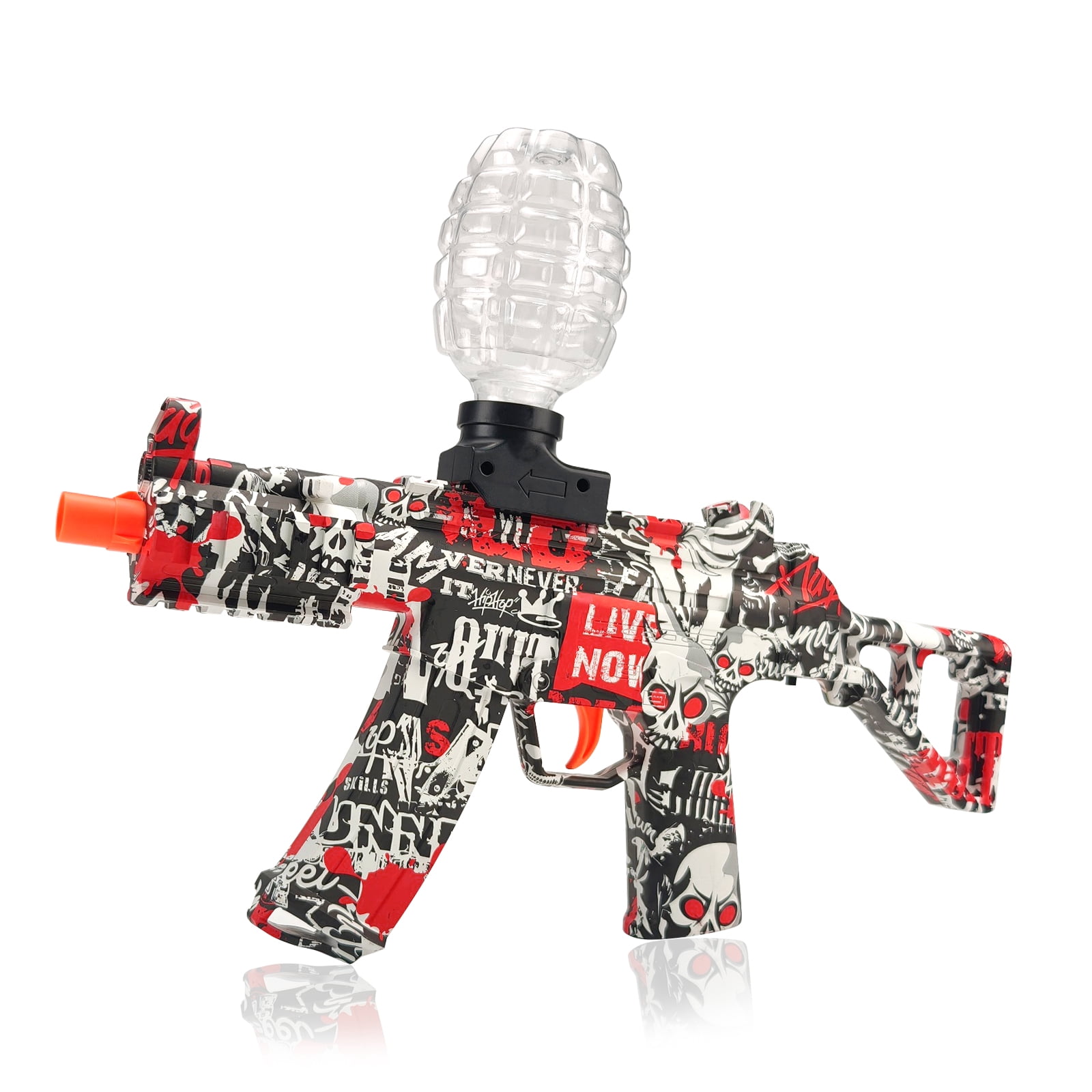 BIU BLASTER Gel Ball Blaster Red Graffiti Electric Water Bead Launcher ...