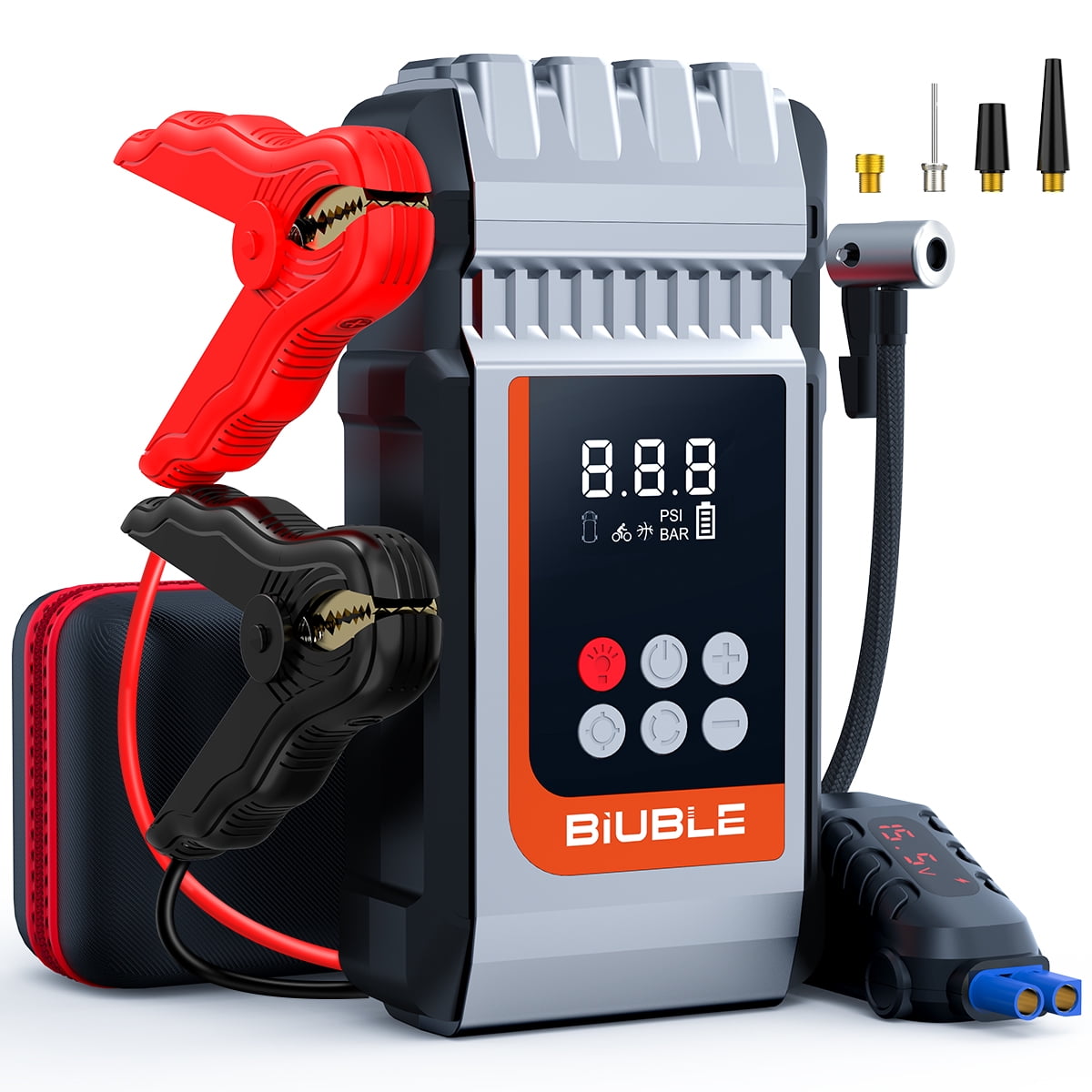 BIUBLE 8000A Peak Portable Car Jump Starter With Air Compressor, 150PSI ...