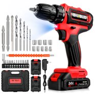 20V Cordless Drill Set with Lithium-Ion Battery, Charger, 2 Speed, LED ...