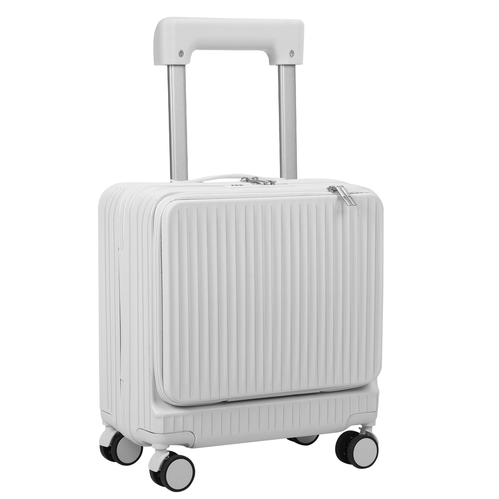 BIWEIBO 18 Inch Hardside Suitcase, Front Opening Carry On Luggage, Hard ...