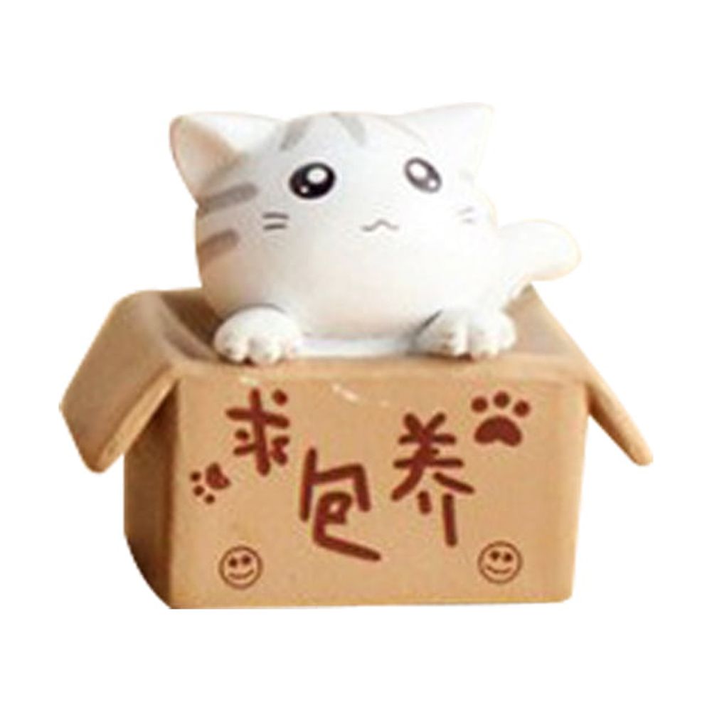 BIWEIBO Cartoon Cat Bonsai Decor, Miniature Resin Craft for Home or ...