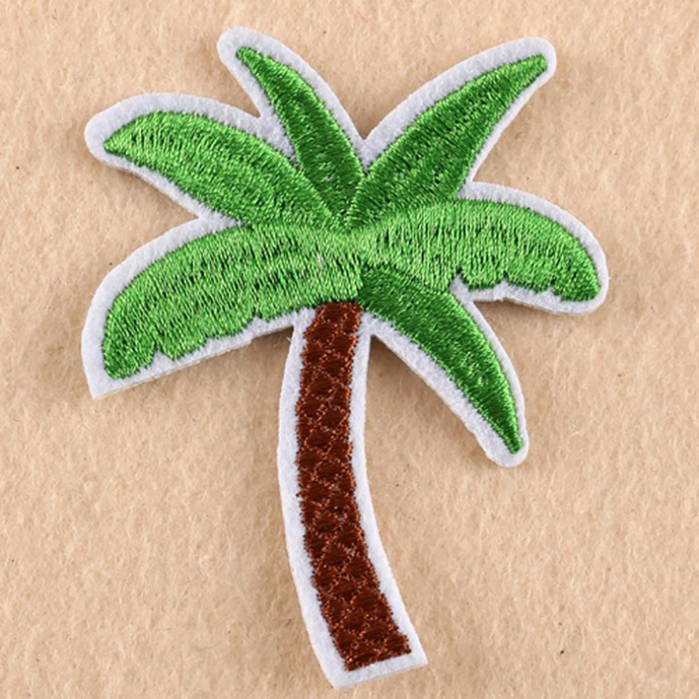 BIWEIBO DIY Coconut Tree Sew/Iron On Patch 5Pcs Embroidered Palm Tree ...