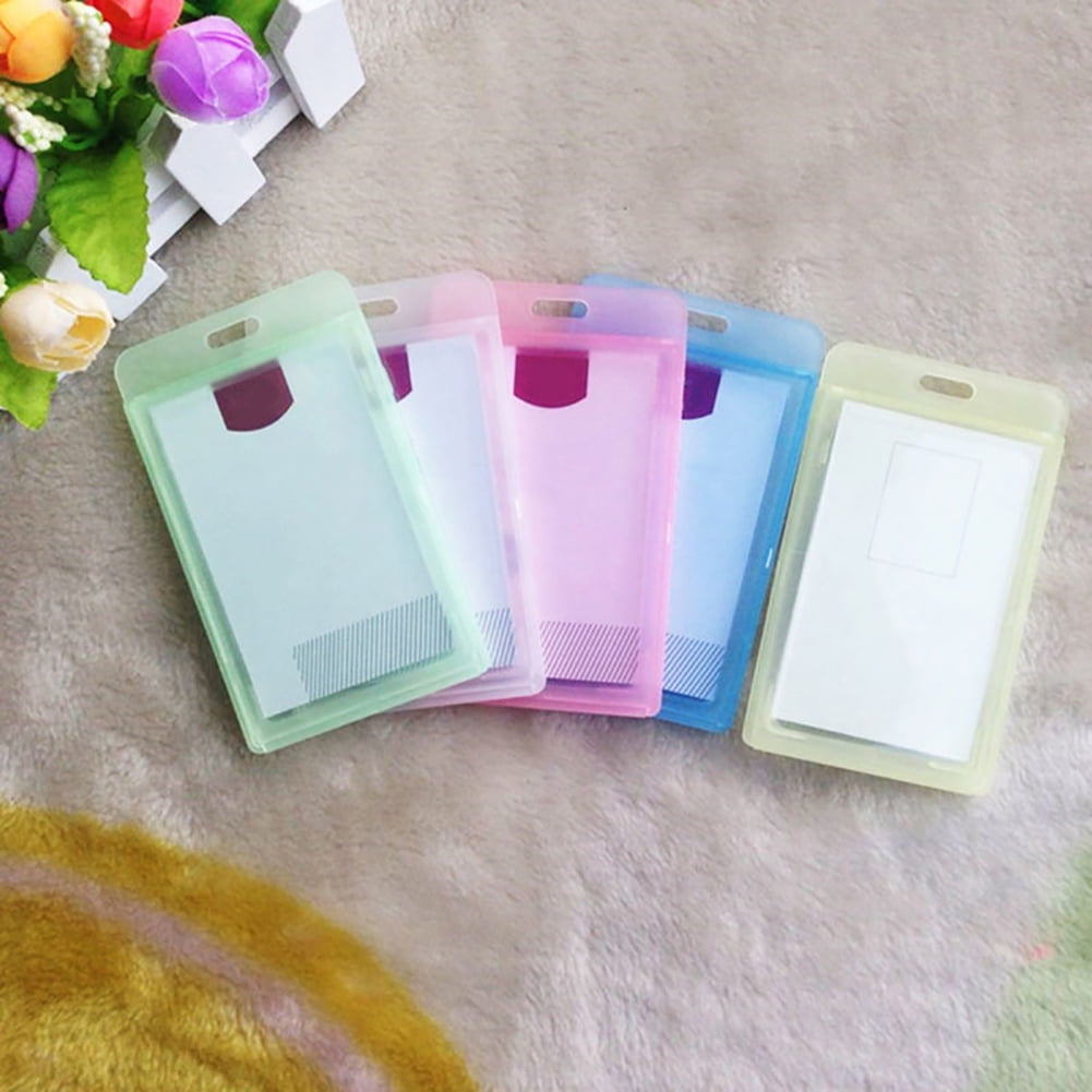 BIWEIBO Durable Candy Color Waterproof Hard Plastic ID Card Badge ...