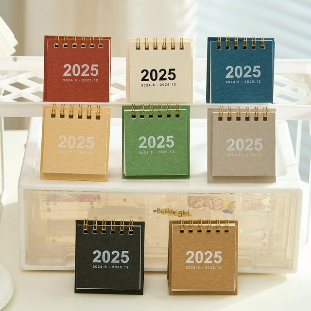 BIWEIBO Mini Desk Calendar, 2025 Triangular Folding Calendar, Space ...