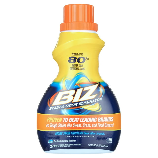 BIZ Stain and Odor Eliminator Liquid for Tough Stains, 50 fl oz ...