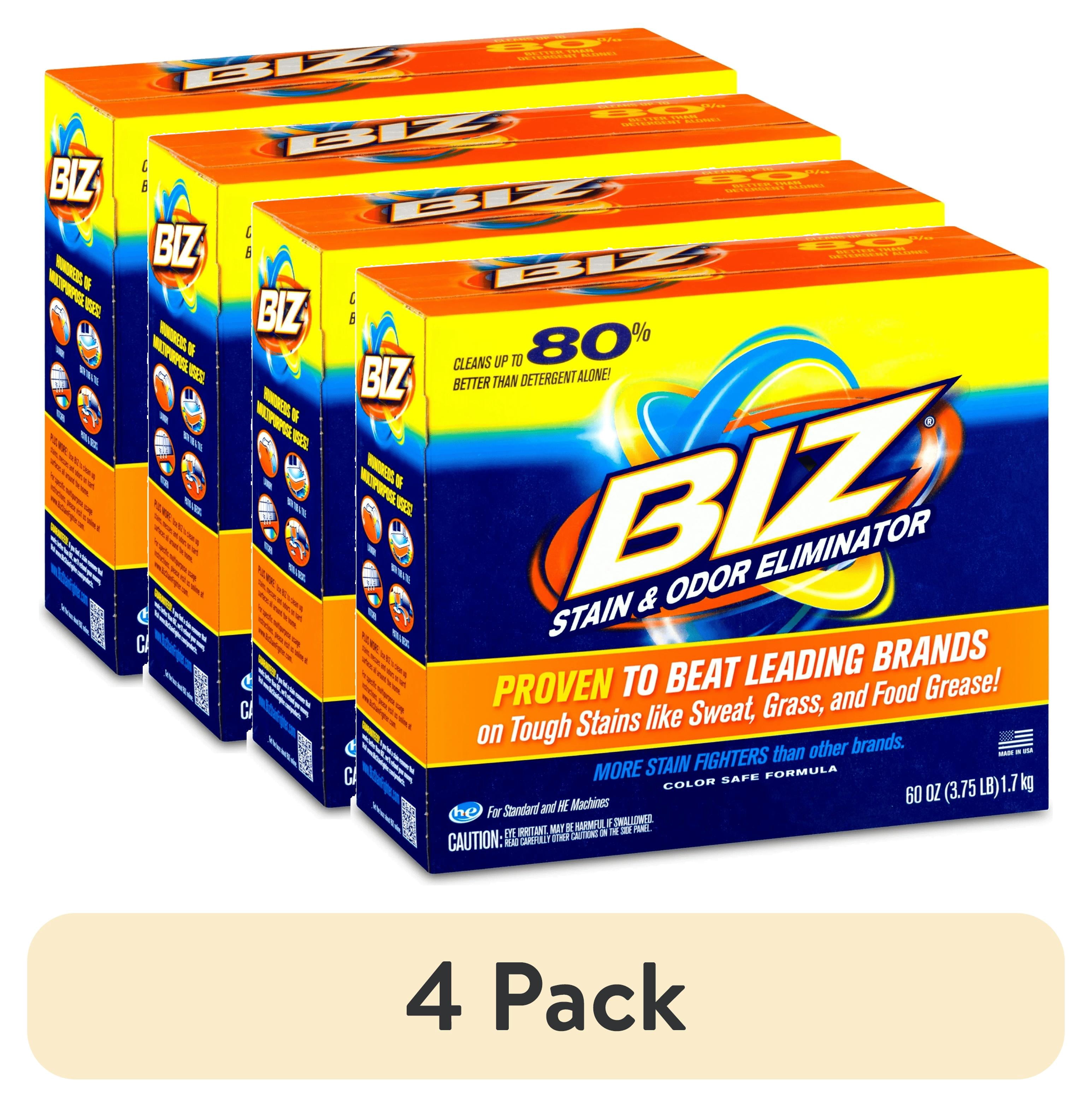 (4 pack) BIZ Stain and Odor Eliminator Powder for Tough Stains, 60 Oz ...
