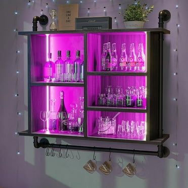 ATT Hardware Industrial Iron Water Pipe 3 Tier Shelves Wall Mount Solid ...