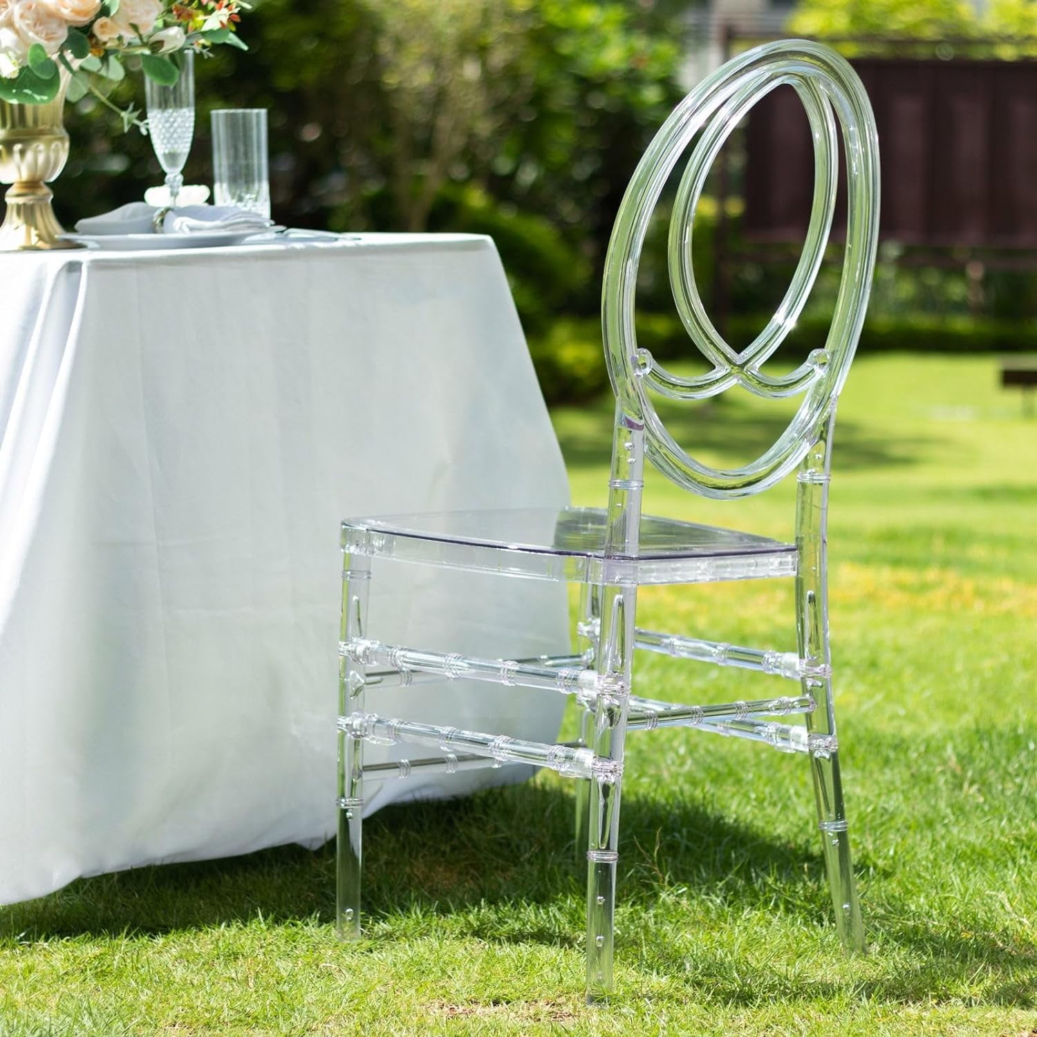BIZFURN Stackable Clear Acrylic Phoenix Chiavari Ghost Chair ...