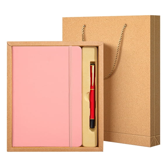 BIZHUA A5 Elastic Band Notebook Gift Set Pink, 200 Page Lined Journal ...
