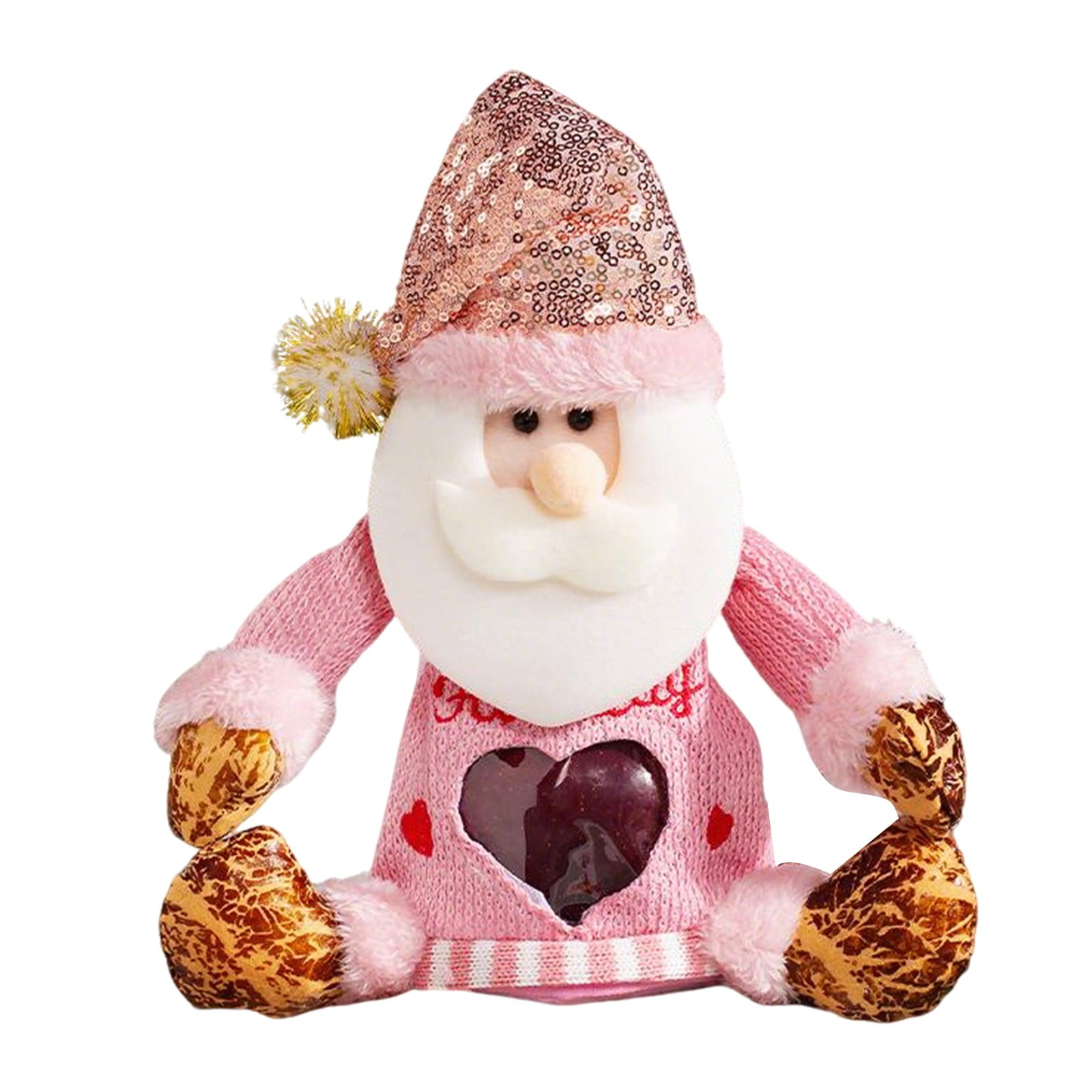 BIZHUA Christmas Pink Santa Apple Bag, Drawstring Treat Pouch for ...