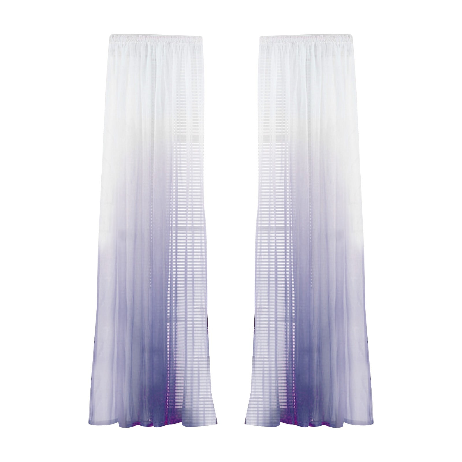 BIZHUA Gradient Tulle Curtains, Translucent Light Filtering Curtains ...
