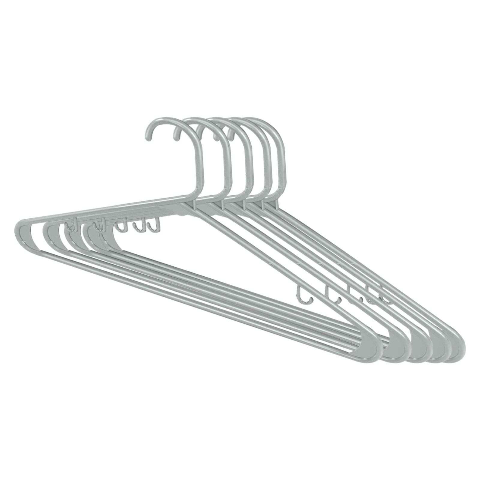 BIZHUA Grey Plastic Clothes Hanger 5P Greyclothes Hangers 5 Pack ...