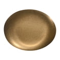BIZHUA Irregular Oval Shallow Dish, Retro Gold Stainless Steel Dinner ...