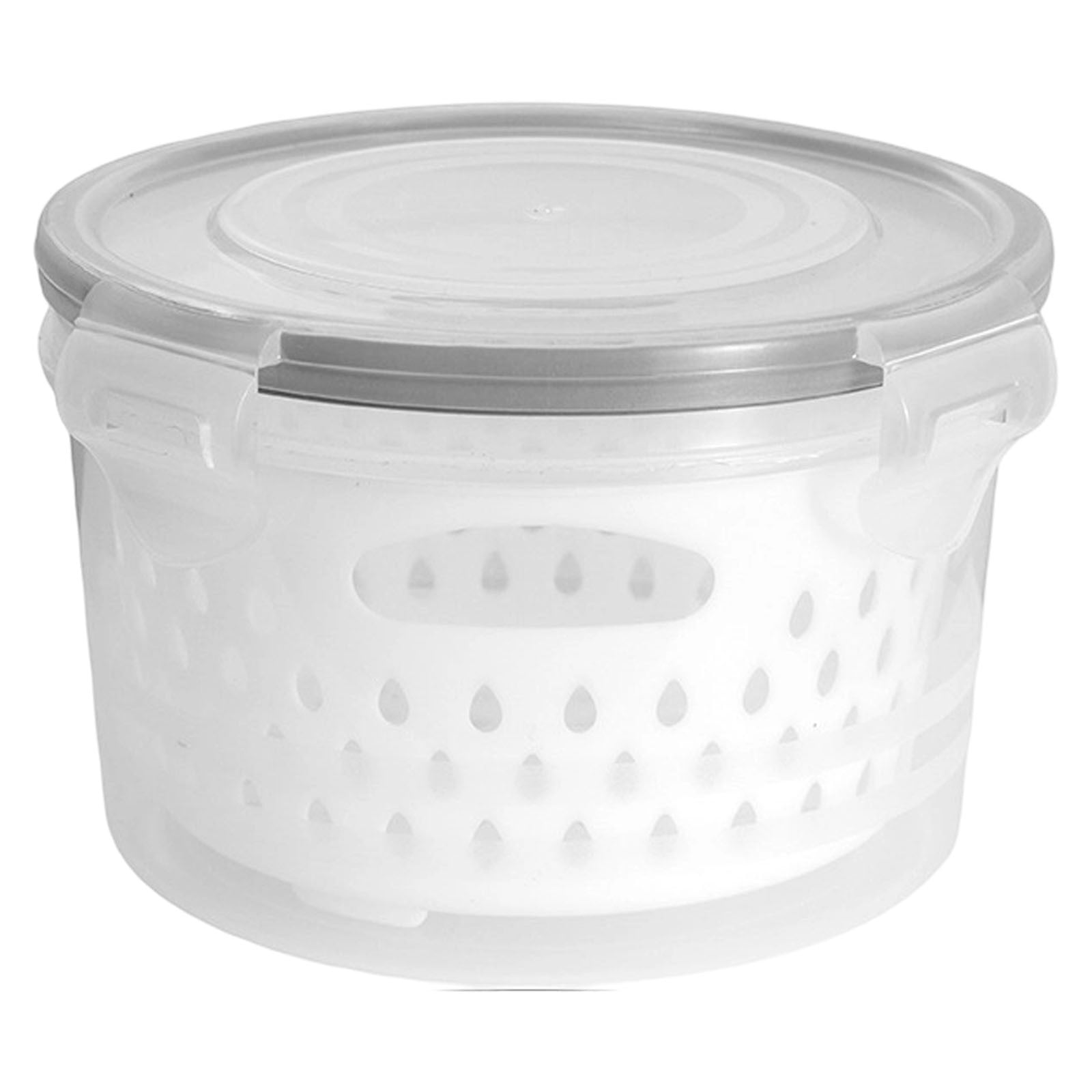 BIZHUA Large Round Plastic Food Container with Colander and Lid, 2 in 1 ...