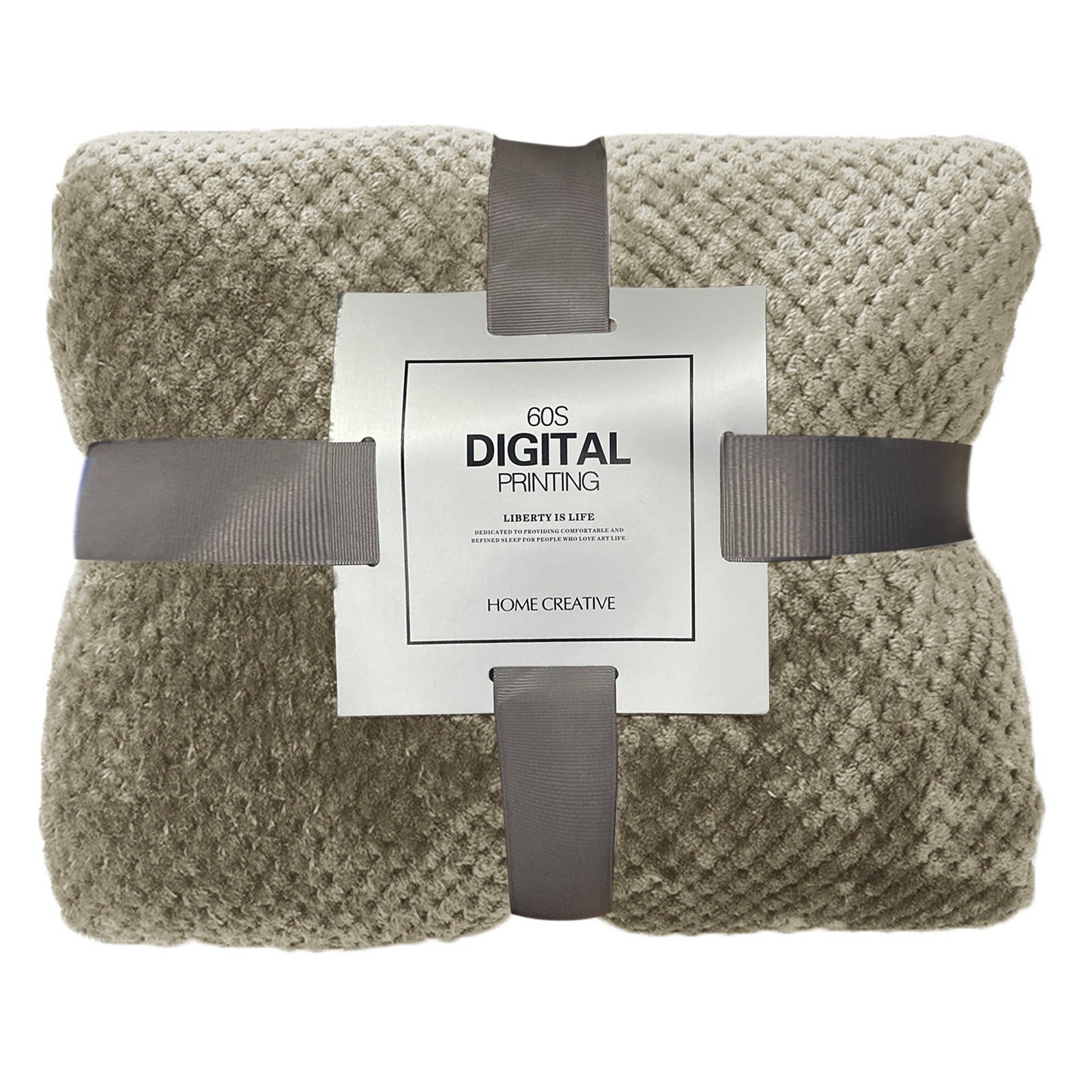 BIZHUA Soft Warm Plaid Fleece Bed Blanket Large Mesh Flannel Blankets ...