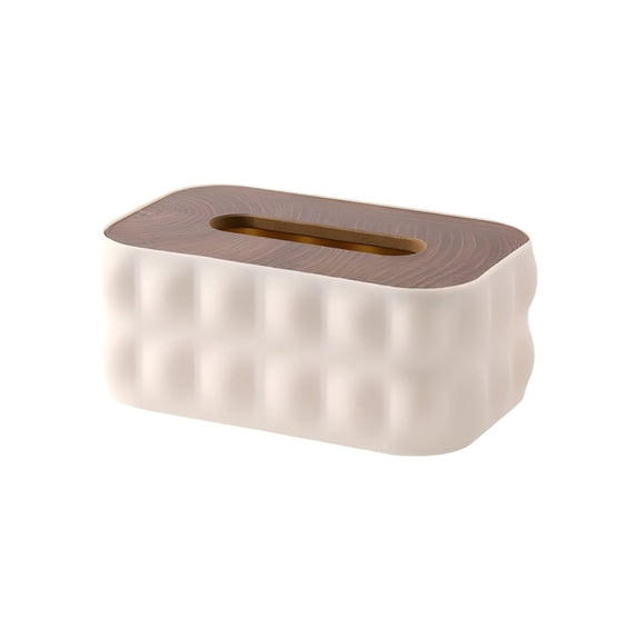 BIZHUA Wooden Velvet Tissue Box Cover, Duck Down Solid Wood Napkin ...