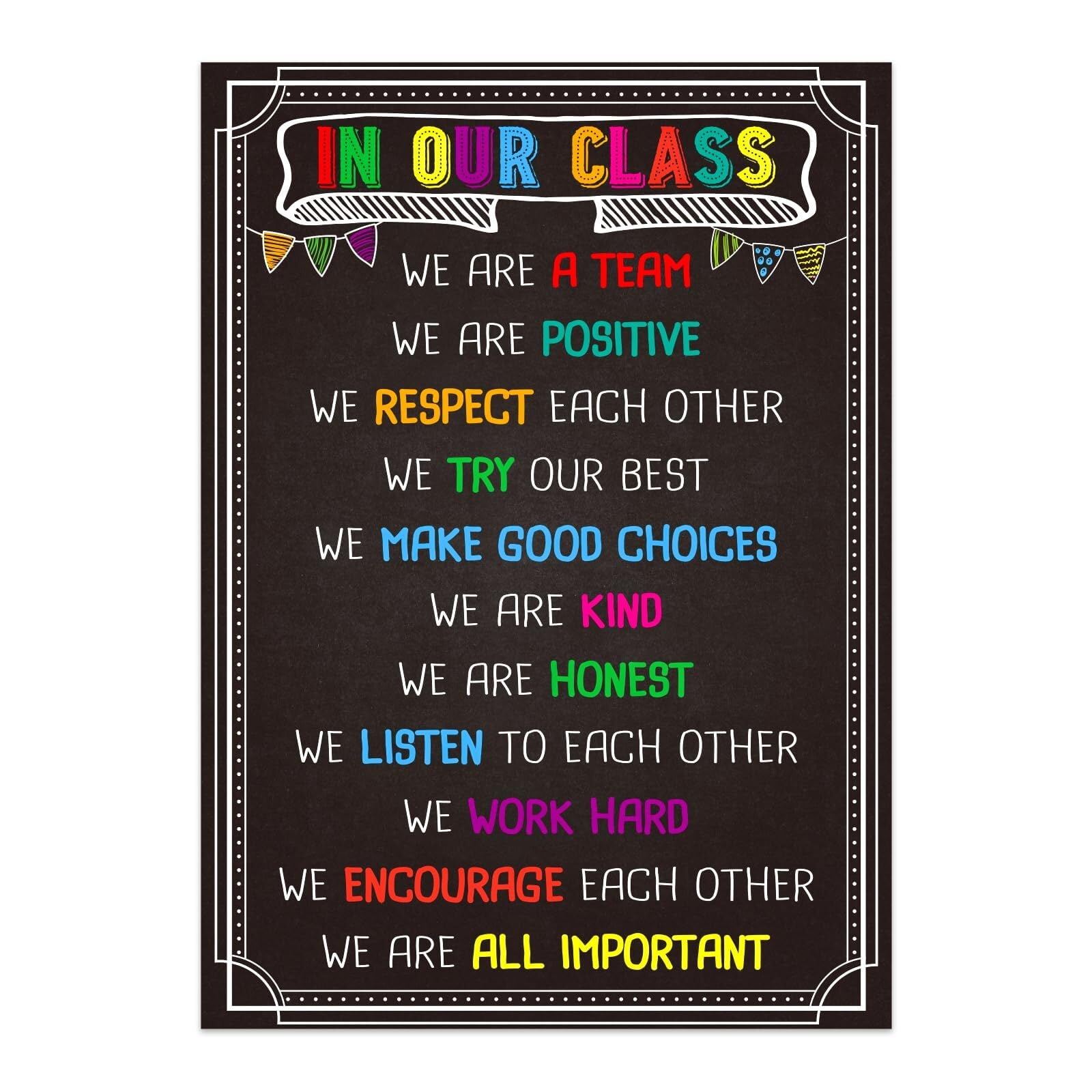 BIZIBAFF Classroom Rules Poster - Motivational Posters for Classroom ...