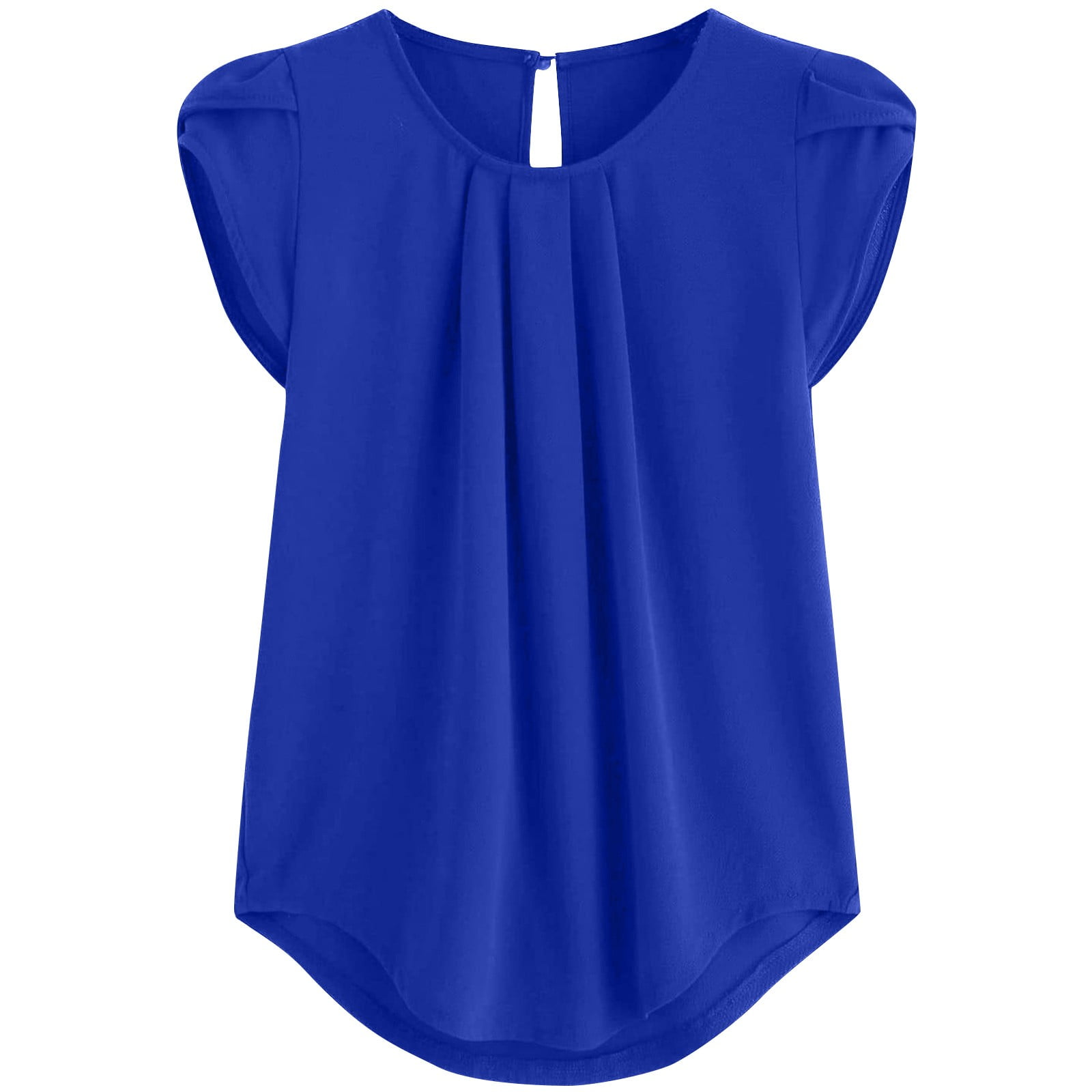 BIZIZA Women Petal Short Sleeve Tops Clearance Crew Neck Womens Boho ...