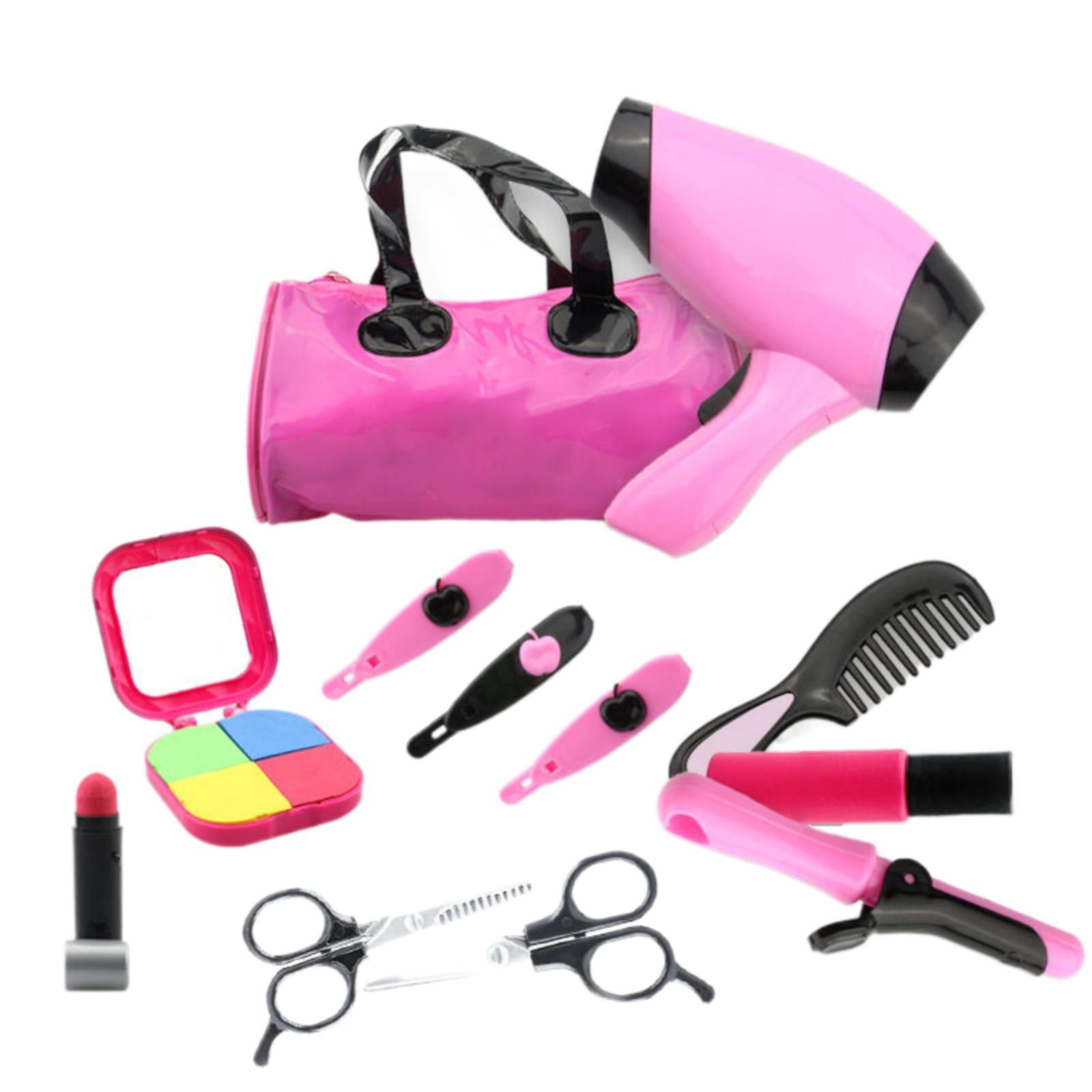 BJBSJSZ 12 Piece Kids Beauty Makeup and Hair Salon Set, Girls Pretend ...