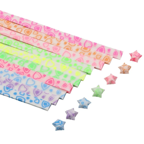 BJBSJSZ 210 Sheets Luminous Papers, Colorful Star Decoration Folding ...
