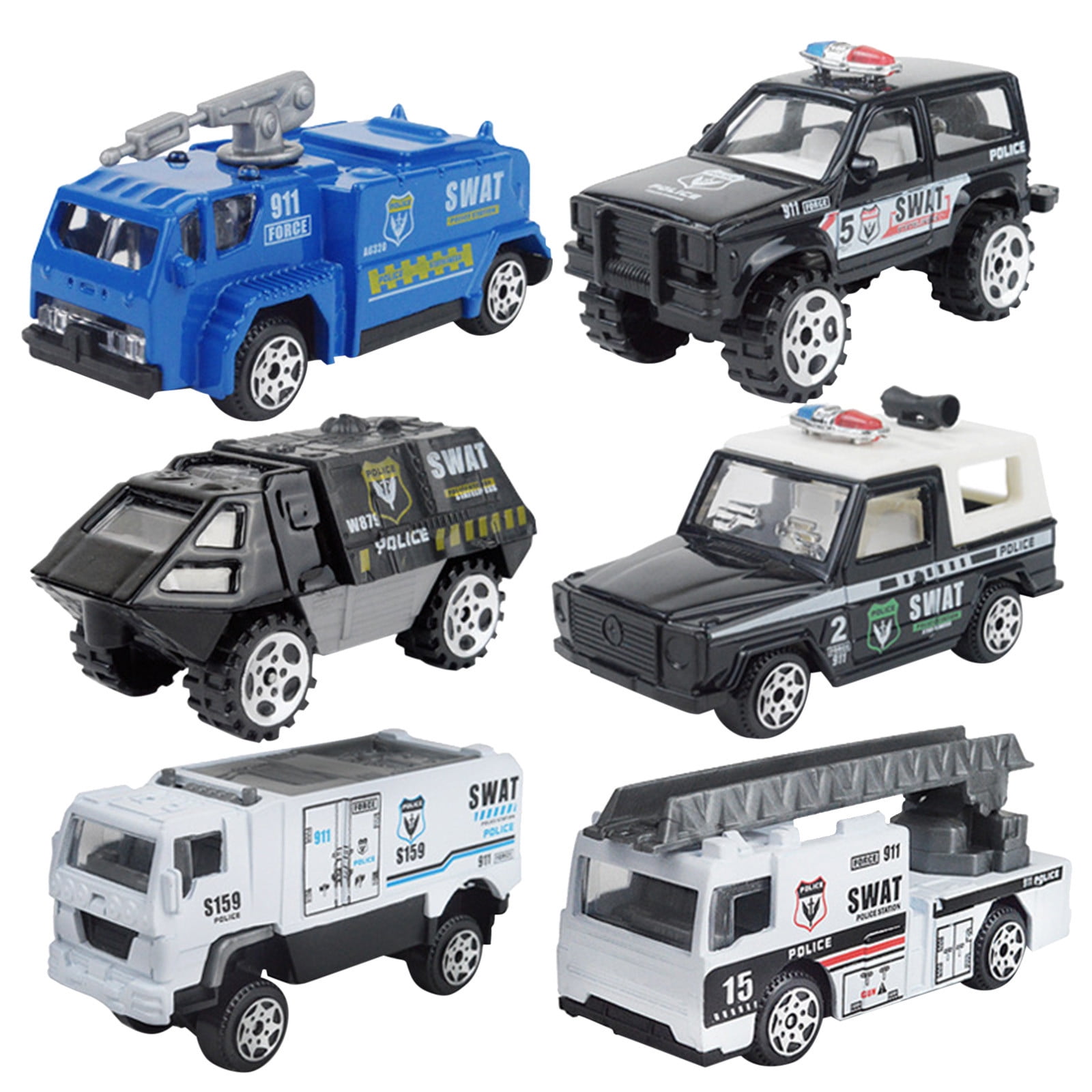 BJBSJSZ 6 Pack Special Police Car Toy Set, Mini Alloy Models Police Car ...