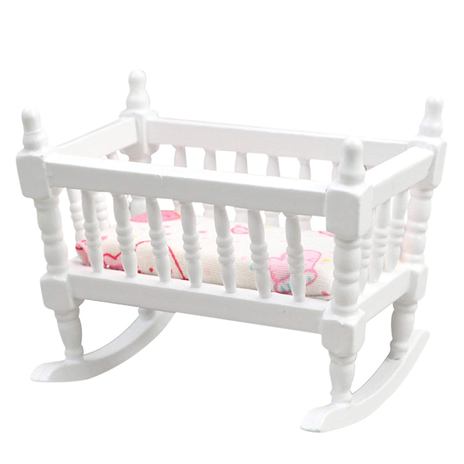 BJBSJSZ Adult Decorations 1:12 Dollhouse Miniature Wooden Crib Baby ...