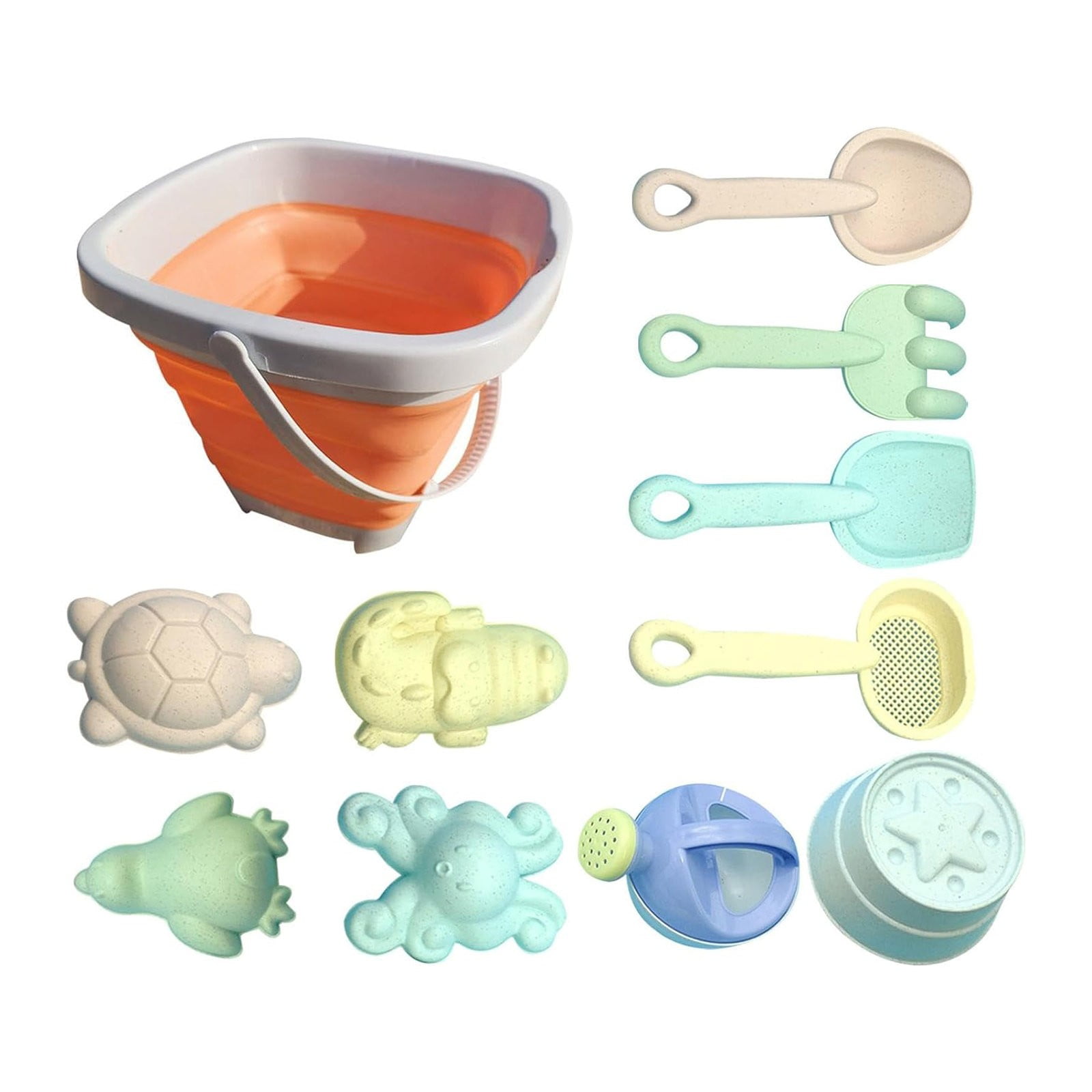 BJBSJSZ Beach Toys Set for Kids 3-10, Collapsible Sand Buckets with ...