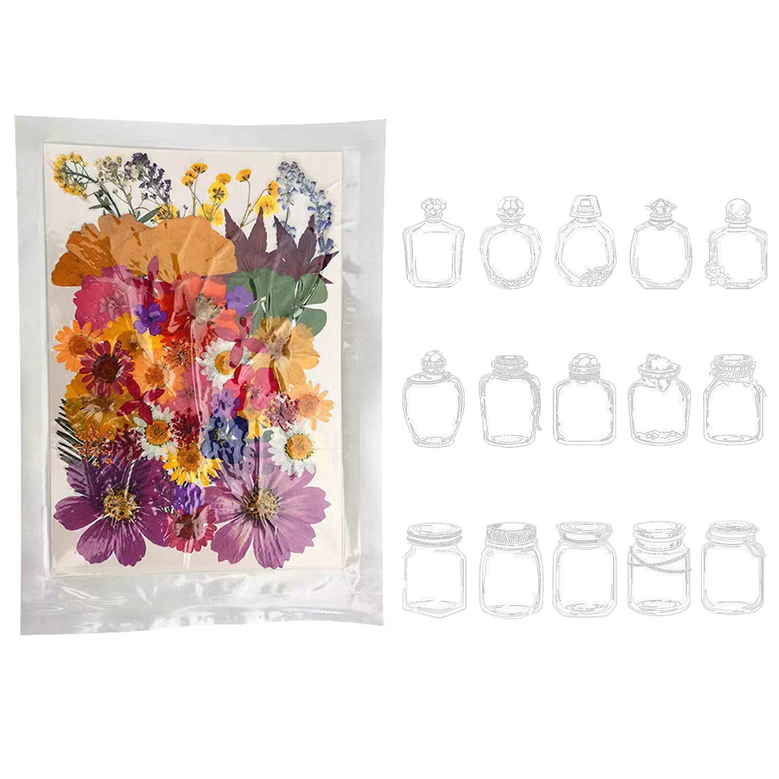 BJBSJSZ DIY Transparent Dried Flower Bookmark Set Clear Bookmarks Dried ...