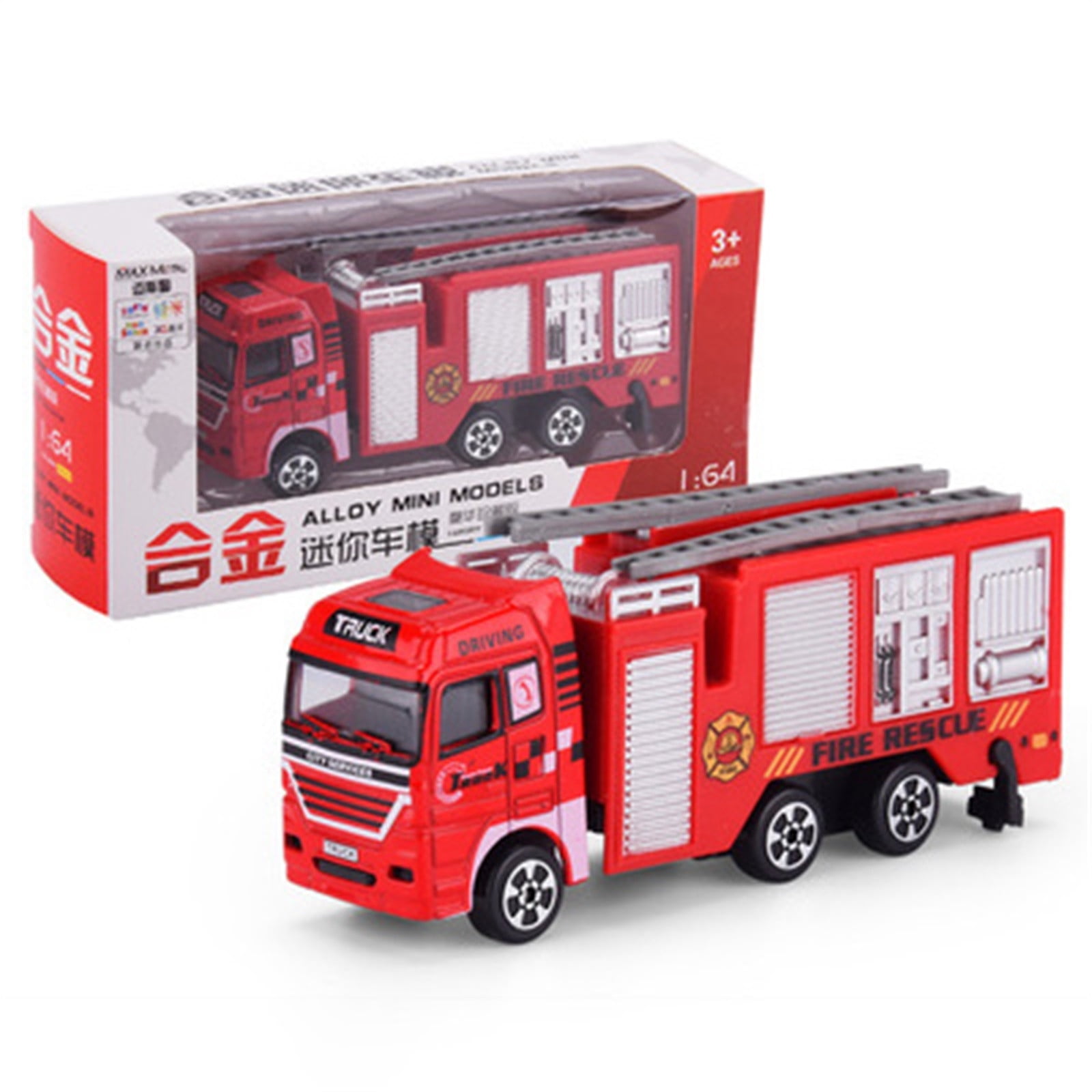 BJBSJSZ Diecast Fire Trucks for Toddlers 3-5, Alloy Metal Fire Truck ...
