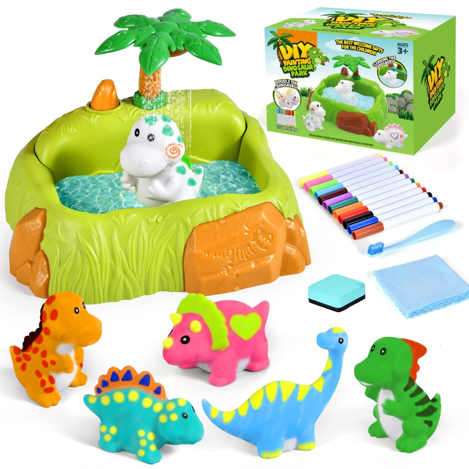 BJBSJSZ Dinosaur Crafts Kit Painting Toy for Toddler, Bathtub, Washable ...