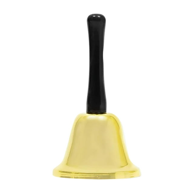BJBSJSZ Hand Bell, Gold Steel Bell, Ringing Bell with Plastic Handle ...