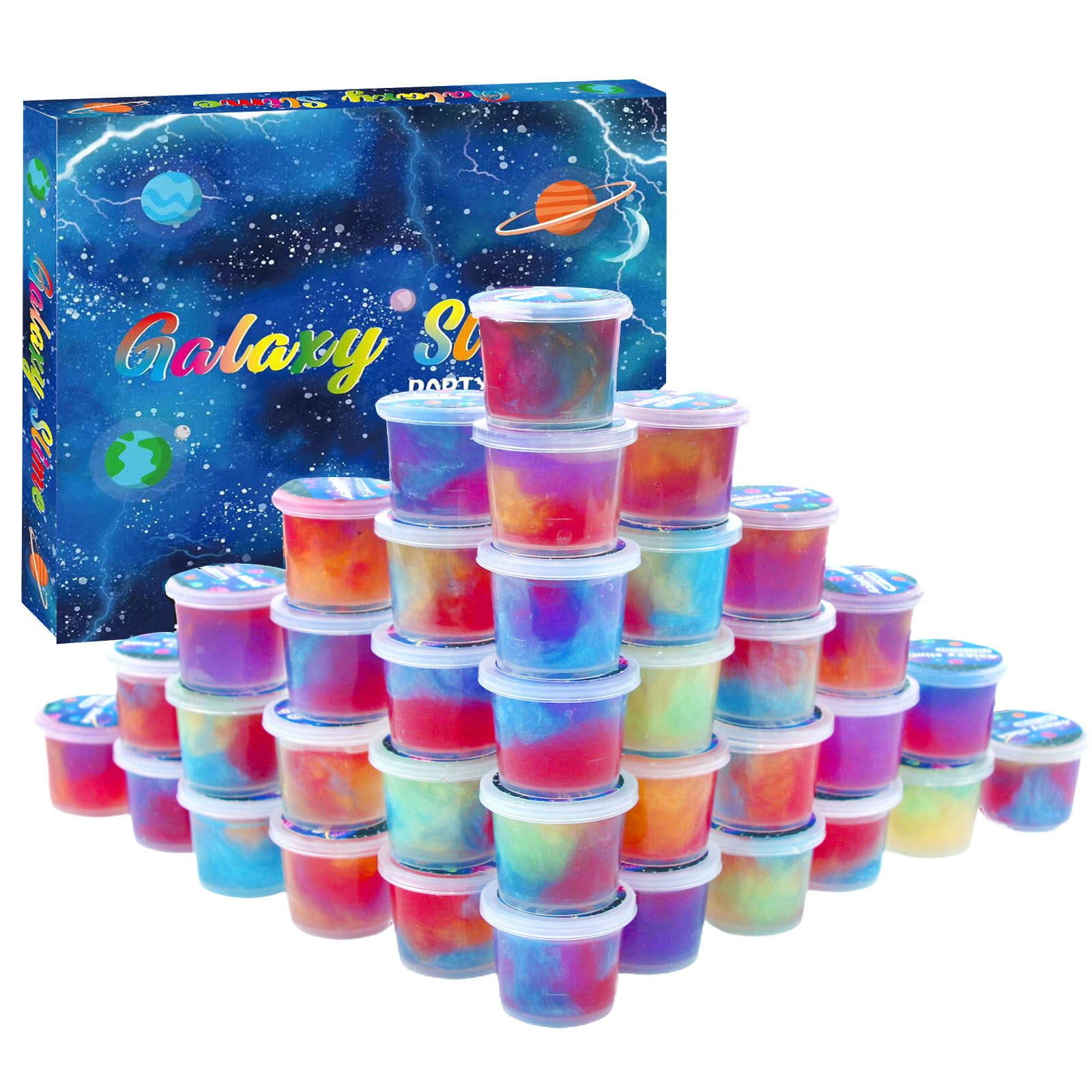 BJBSJSZ Mini Galaxy Slime Set Soft Non Sticky Smooth Colorful Galaxy ...