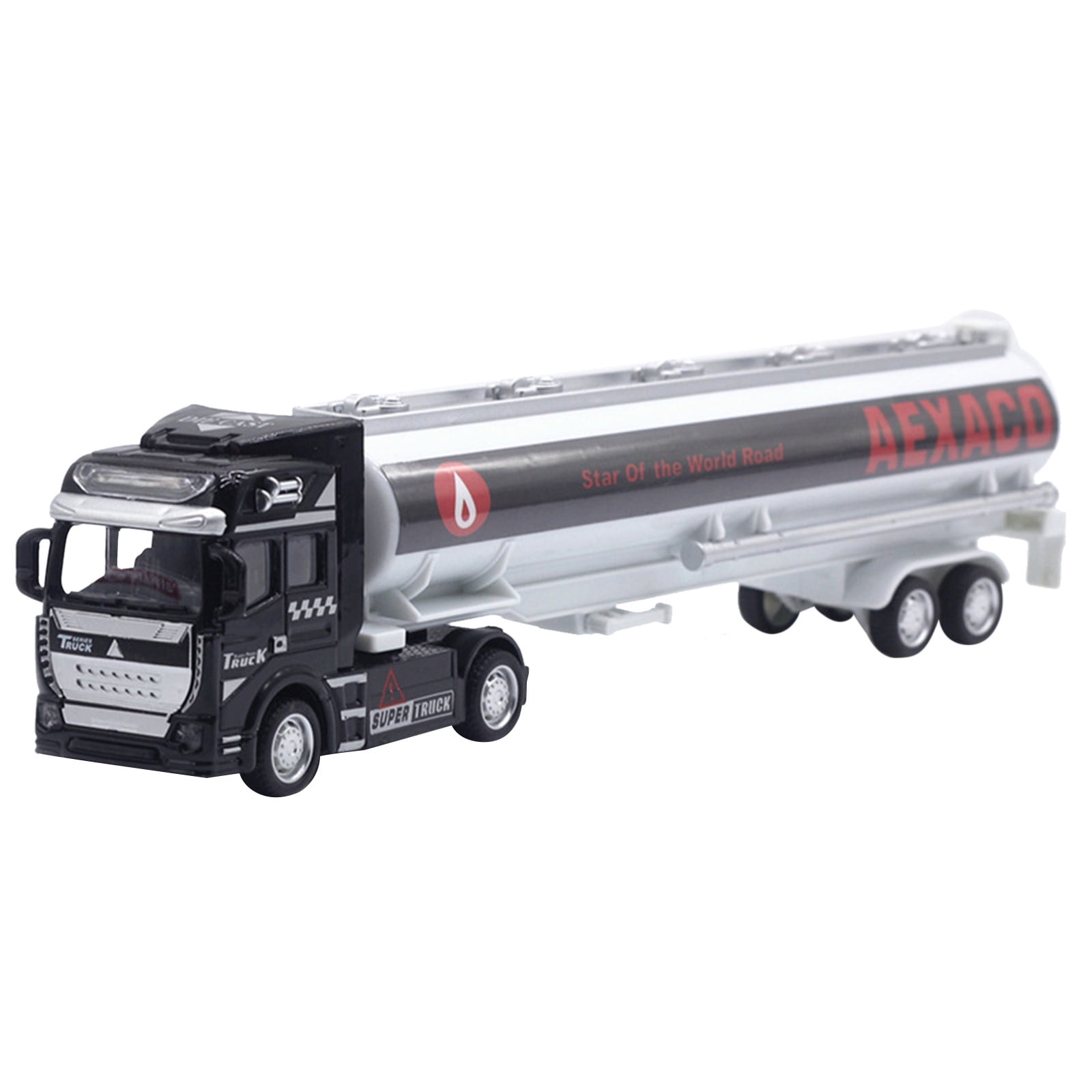 BJBSJSZ Oil Tanker Trailer Toy, Heavy Duty Realistic Look Alloy Hauler ...