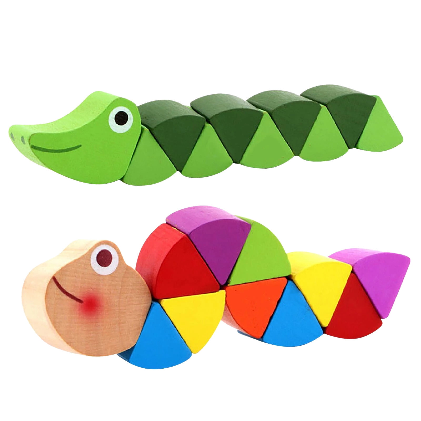 BJBSJSZ Toys Wooden Worm - Colourful Sensory Toy Worm, Caterpillar Toy ...