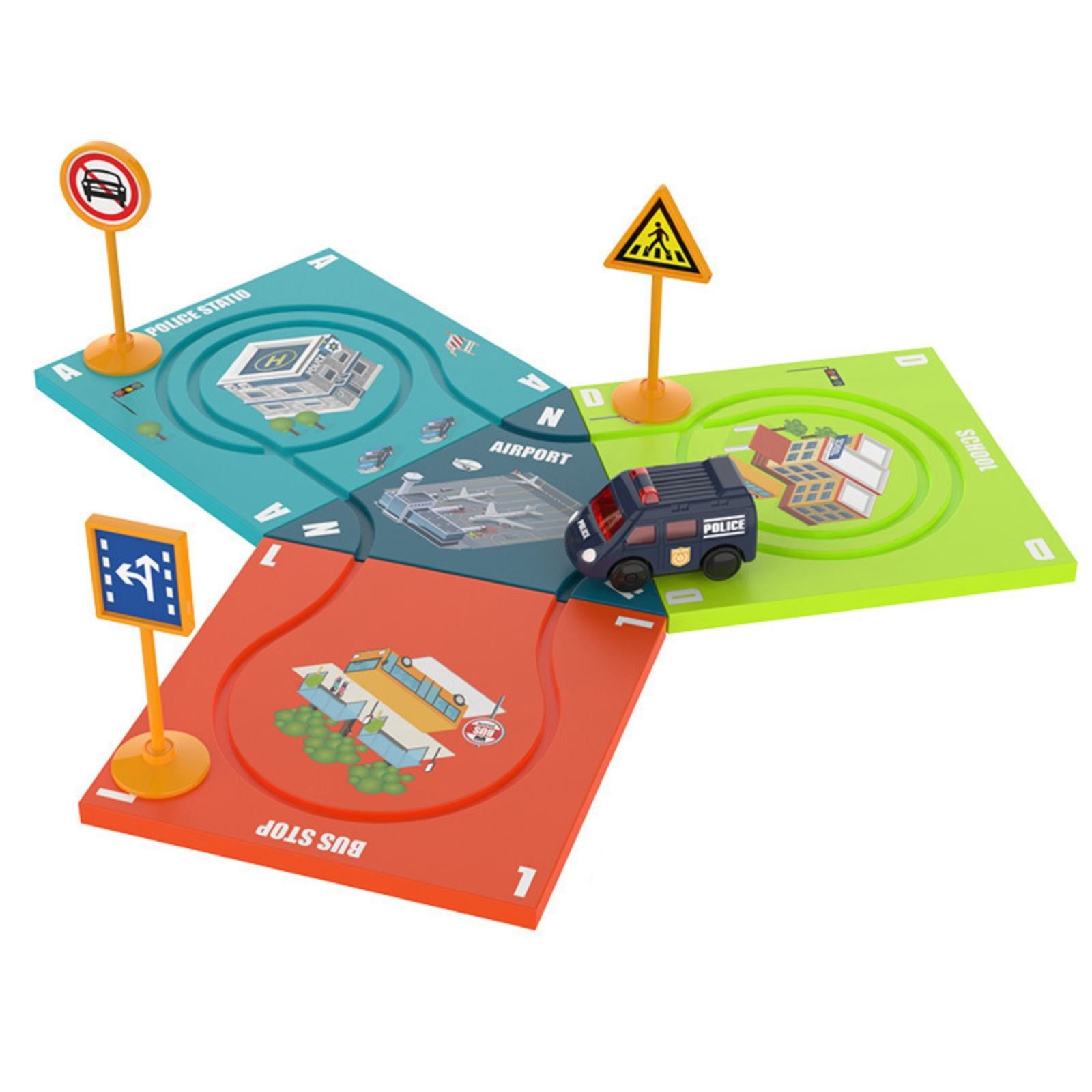BJBSJSZ Track Car Toy Set – Sliding Vehicle with Transformable Puzzle ...