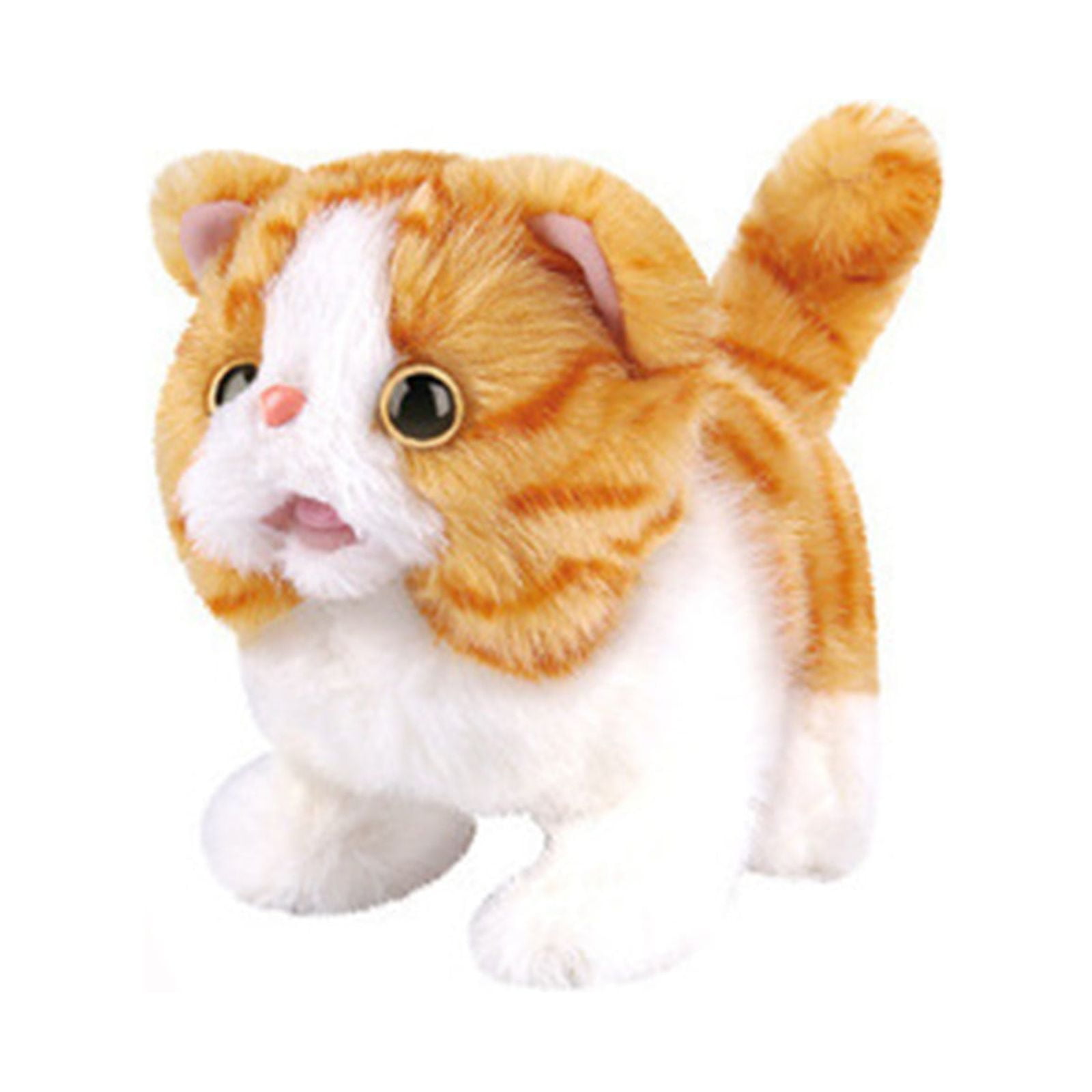 BJBSJSZ Walking Kitty Plush Toy, Electric Interactive Cat Stuffed ...