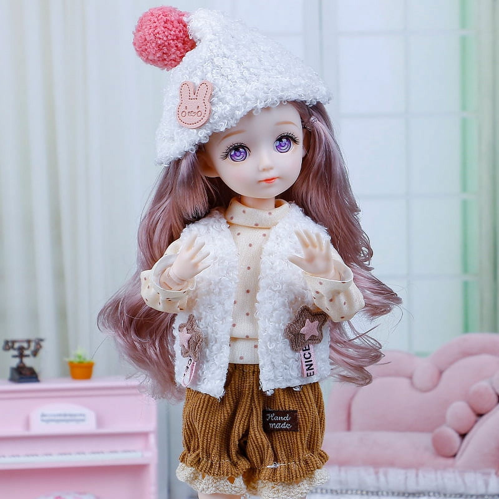 BJD Doll and Clothes Multiple Removable Joints 30cm 1/6 3D Eyes Doll ...