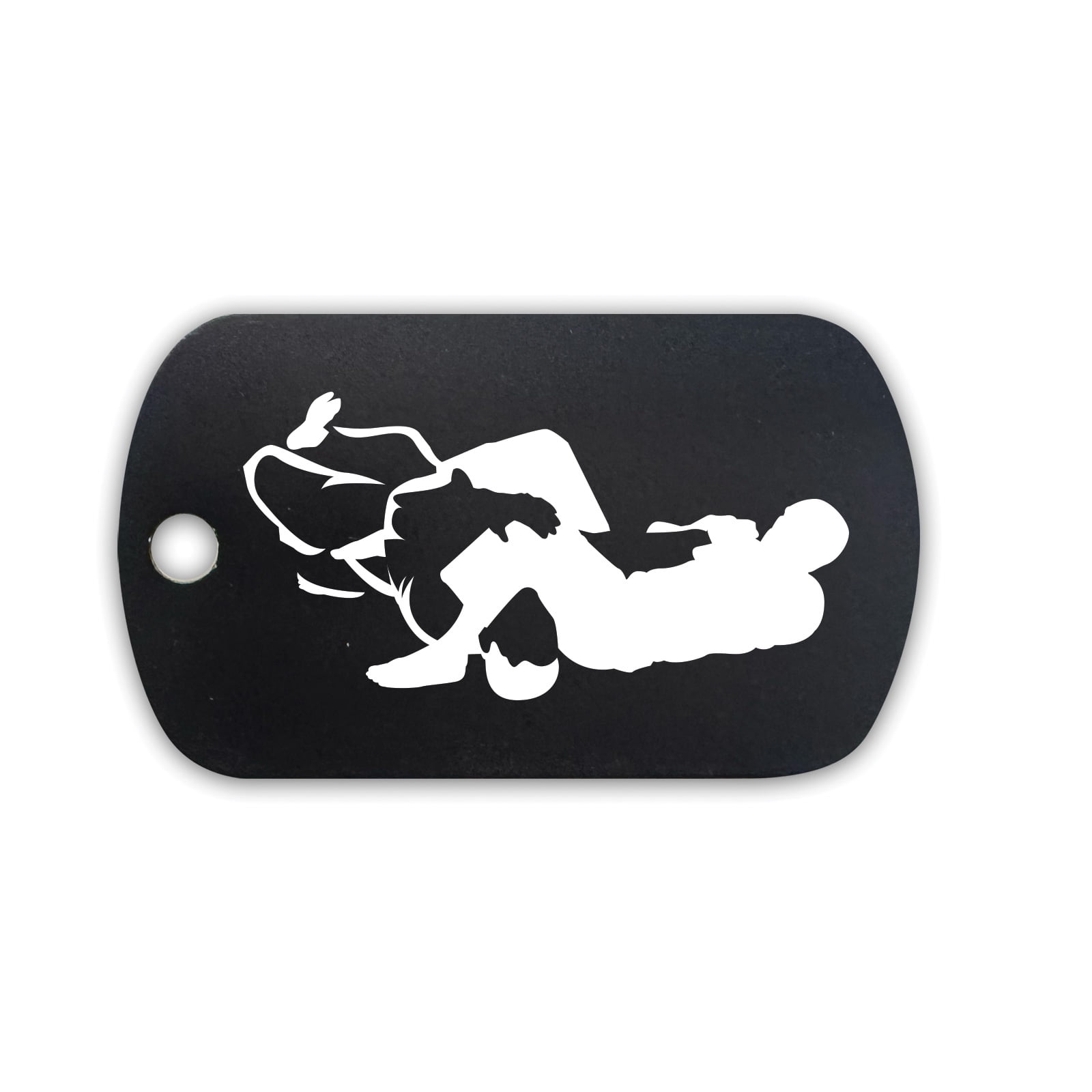 BJJ GI Dog Tag Aluminum Keychain brazilian jiu jitsu armbar submission ...