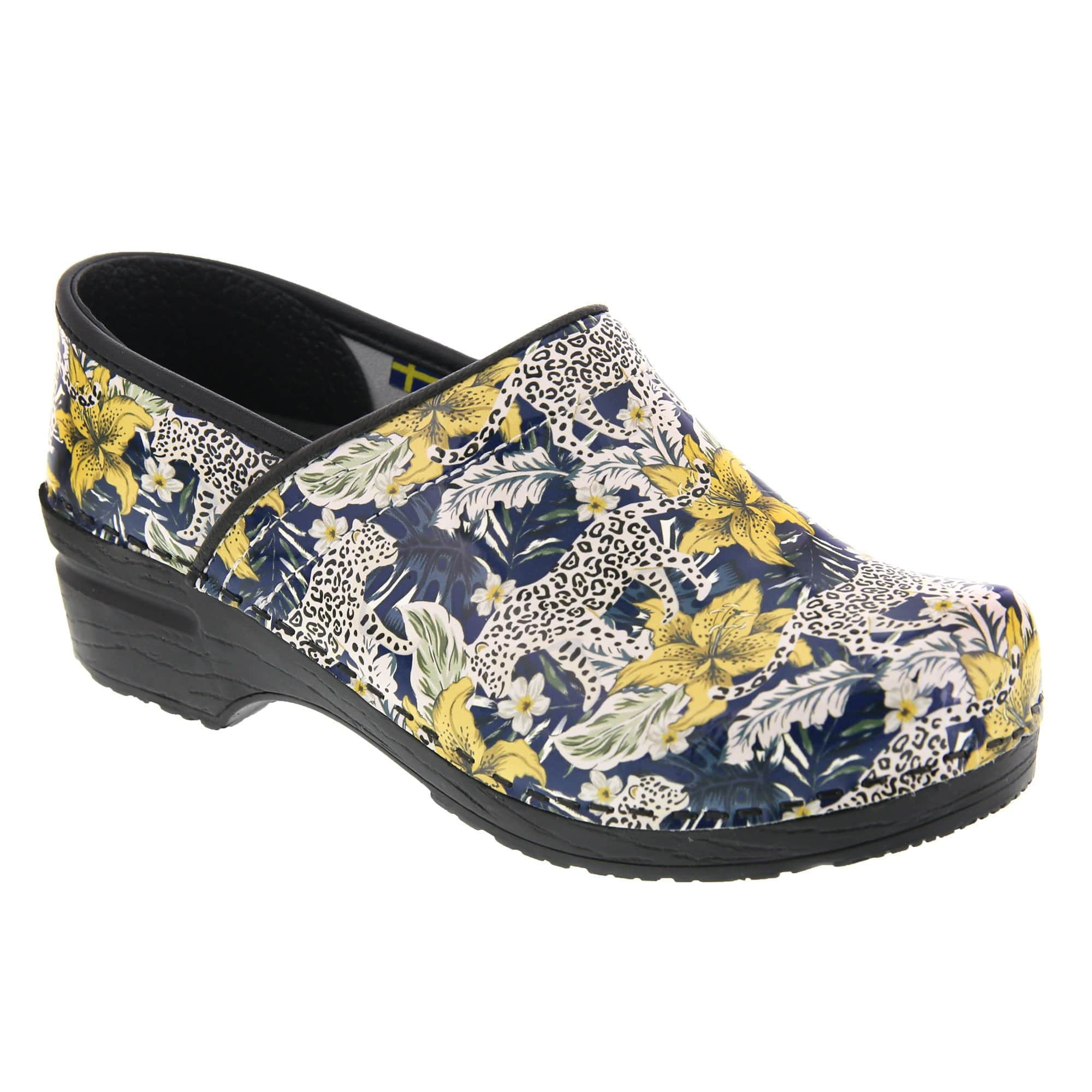 BJORK PROFESSIONAL Snow Leopard Leather Clogs - Walmart.com
