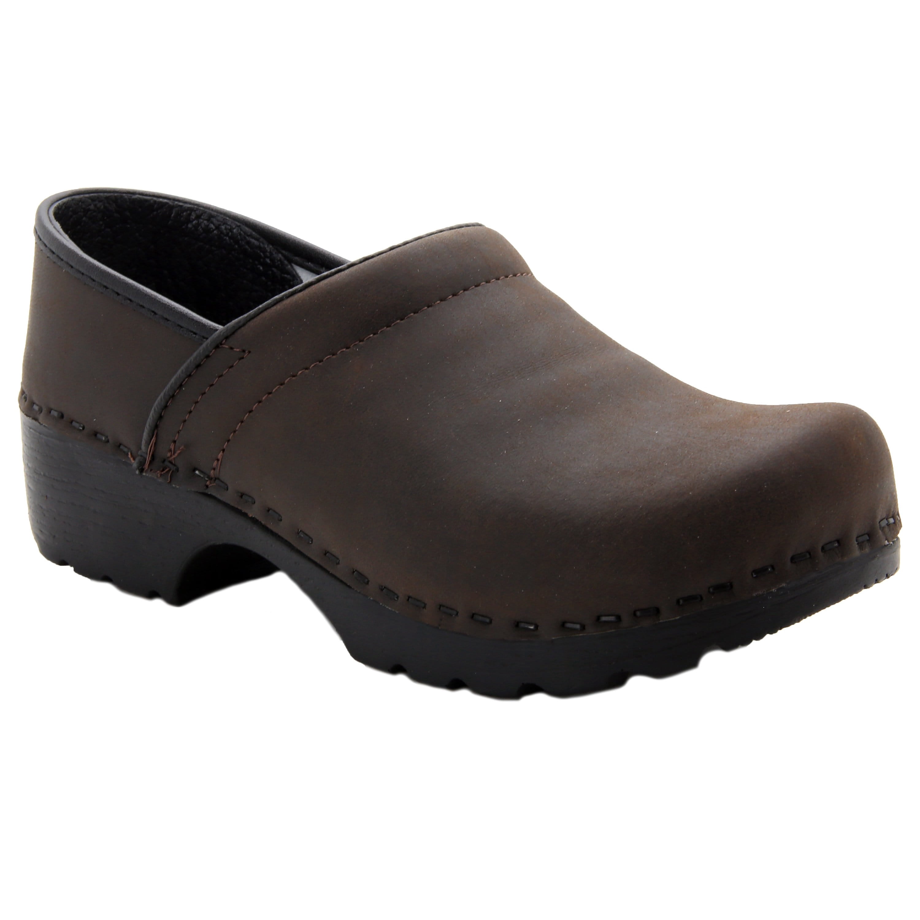 Bjork Swedish Professional Leather Clogs Brown Oiled Eu36